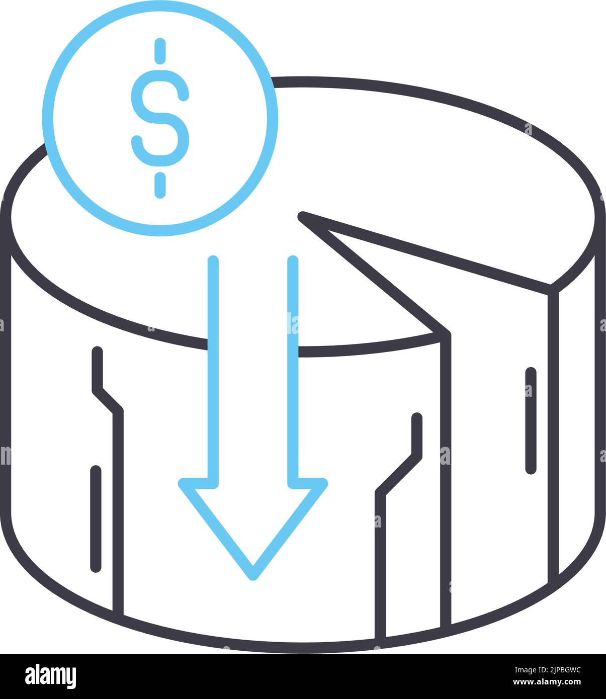 market share line icon, outline symbol, vector illustration, concept ...
