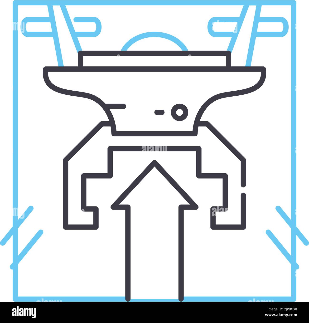 fly up drone line icon, outline symbol, vector illustration, concept sign Stock Vector Image ...