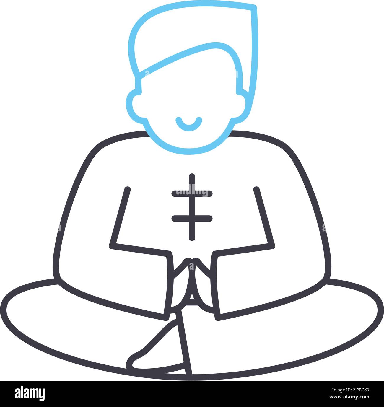 meditation line icon, outline symbol, vector illustration, concept sign ...