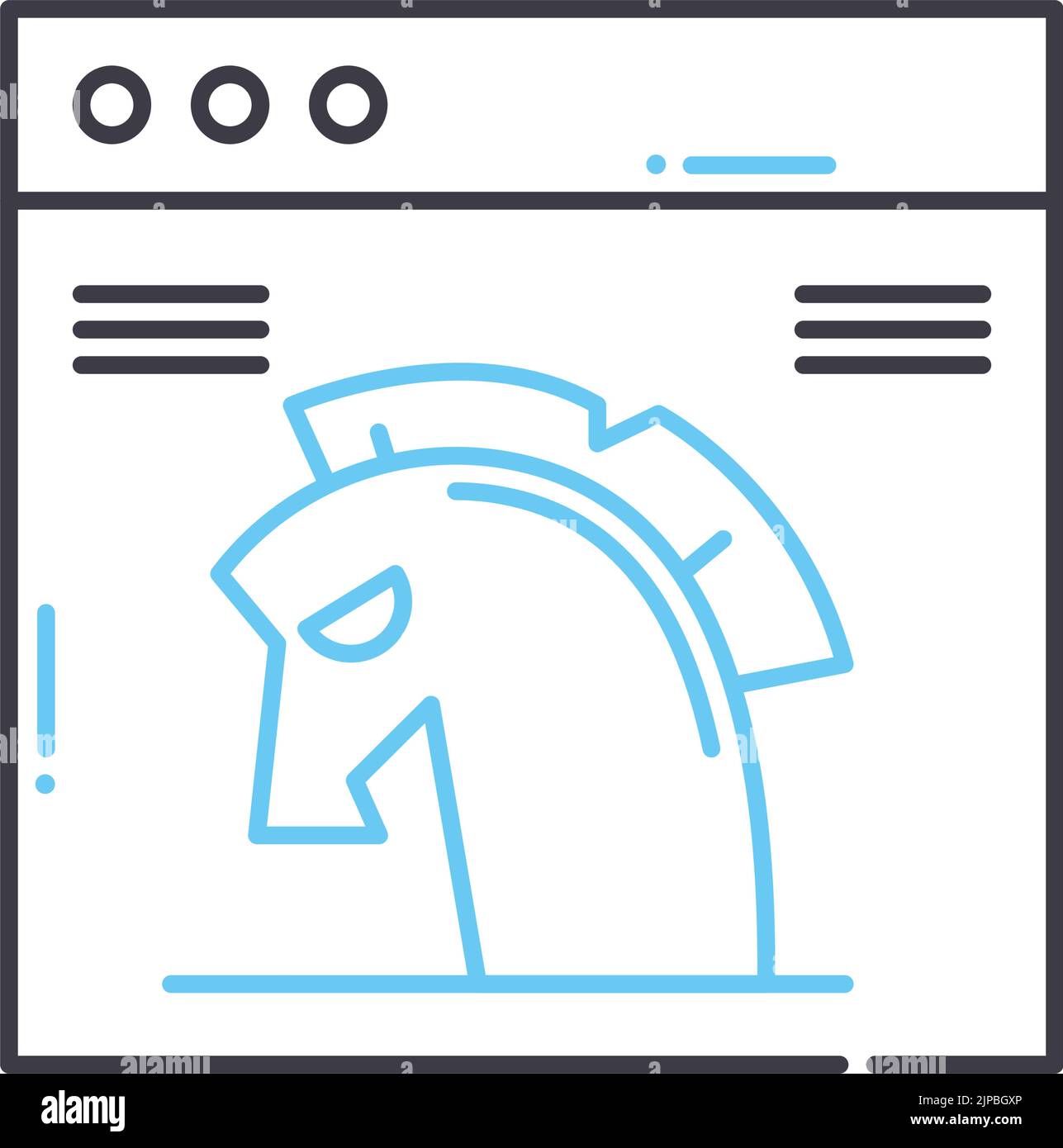 trojan line icon, outline symbol, vector illustration, concept sign ...