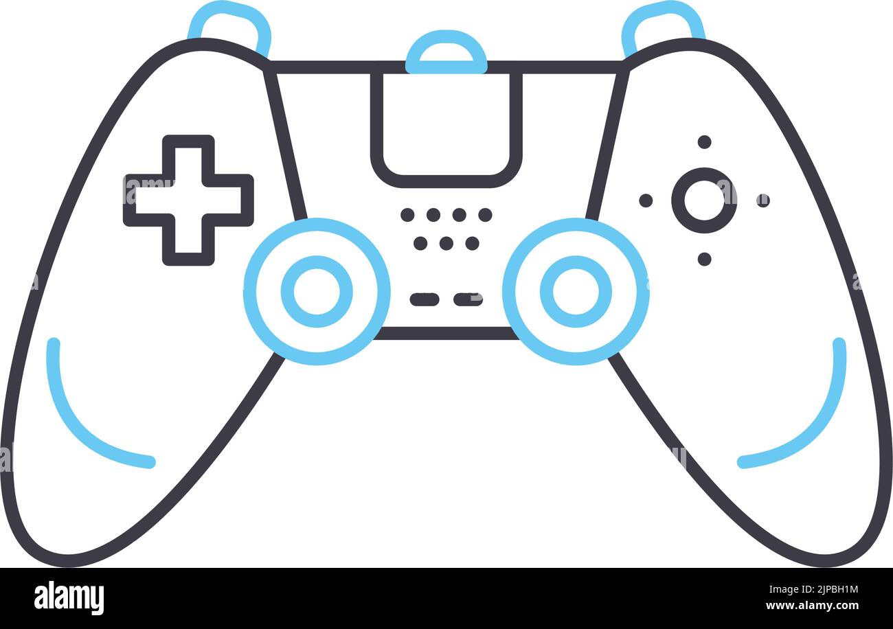 videogame joystick line icon, outline symbol, vector illustration ...