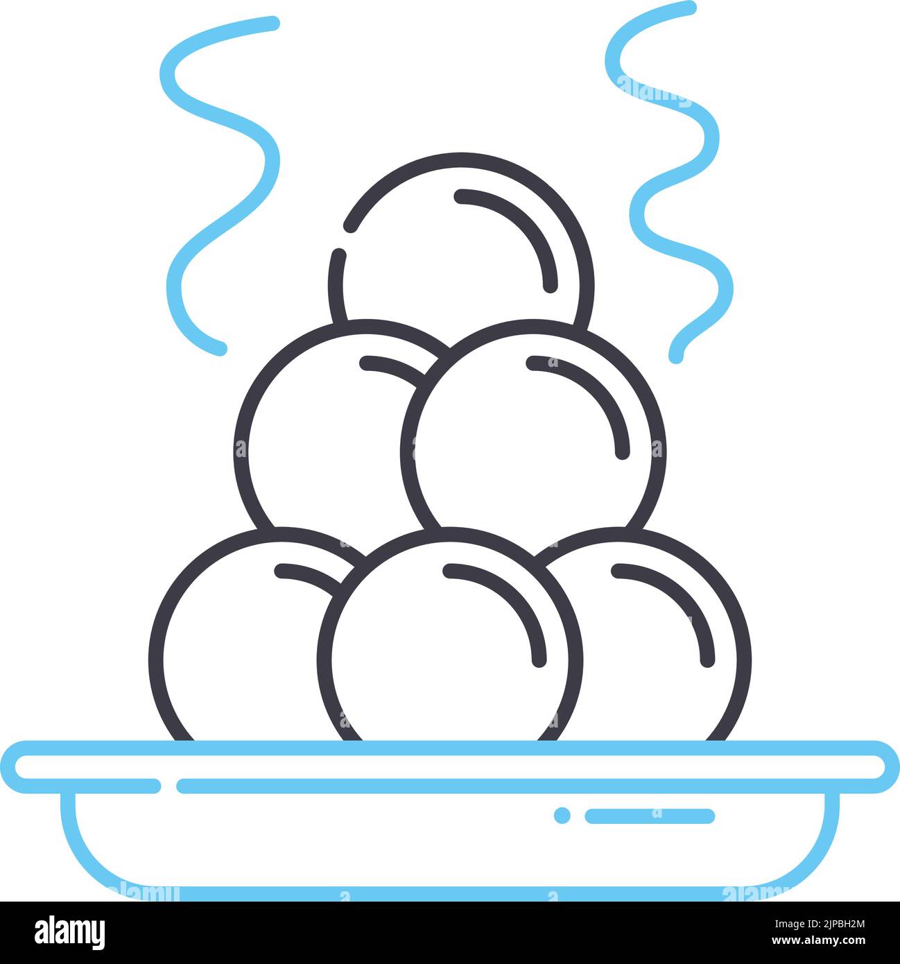 meatball line icon, outline symbol, vector illustration, concept sign ...