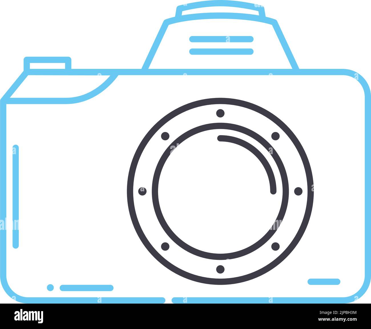 mirrorless camera line icon, outline symbol, vector illustration ...