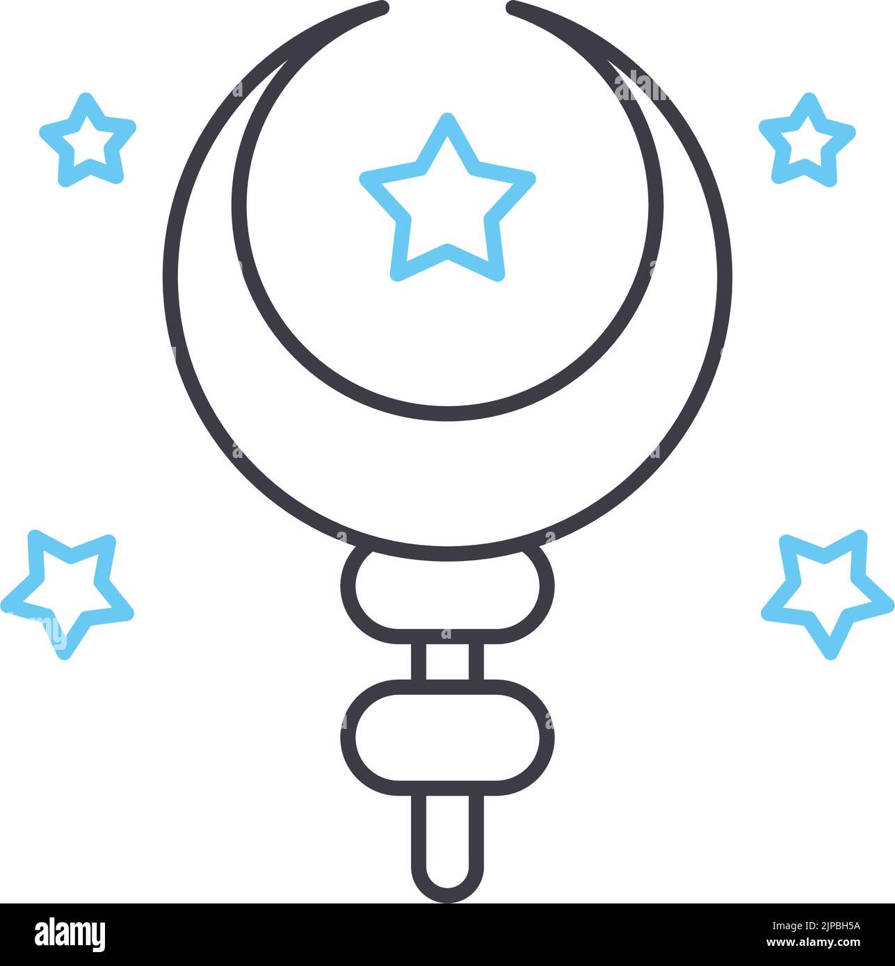 wand line icon, outline symbol, vector illustration, concept sign Stock ...