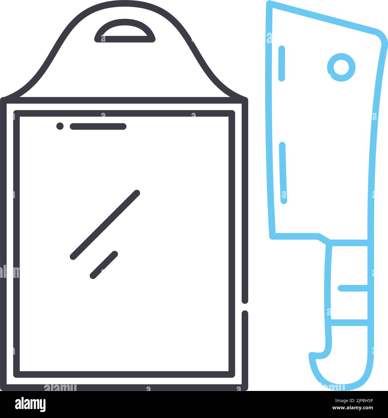 knife chopping board line icon, outline symbol, vector illustration ...