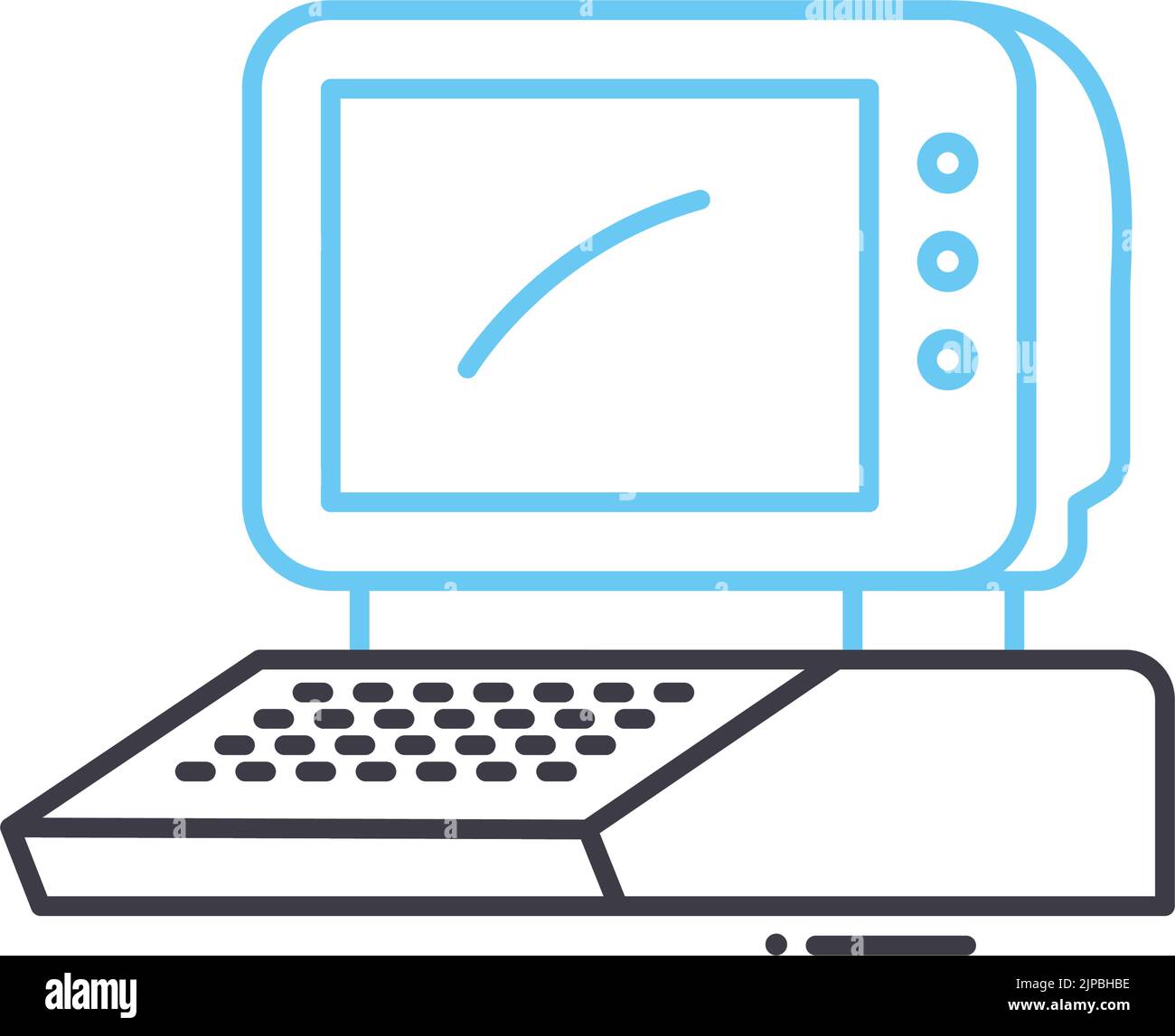 retrocomputing line icon, outline symbol, vector illustration, concept ...