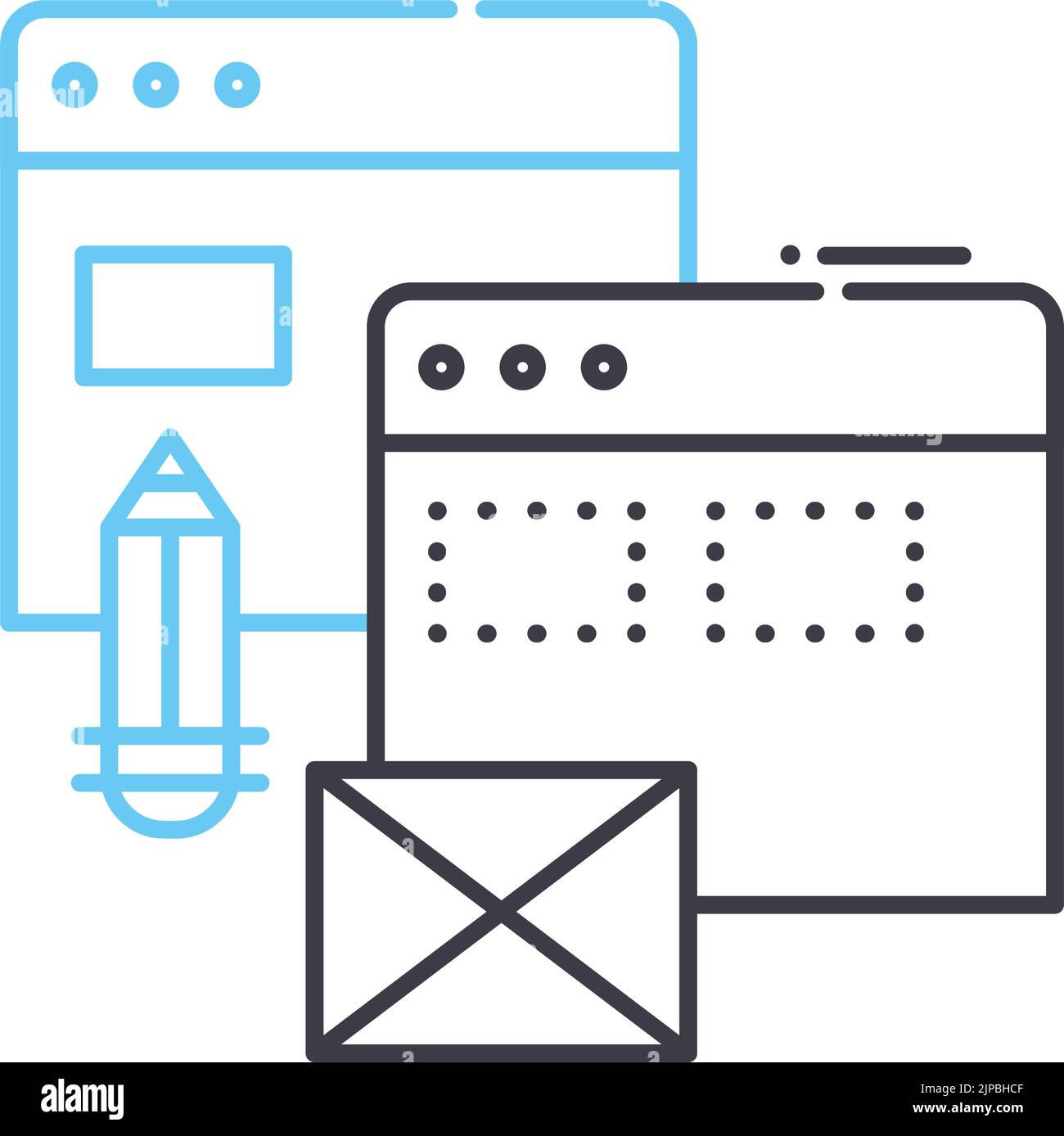 web design line icon, outline symbol, vector illustration, concept sign ...
