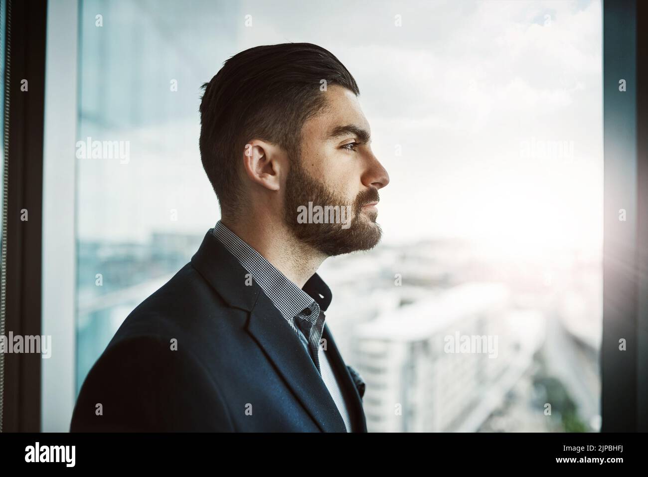 Be a boss, build an empire. a young businessman looking thoughtfully ...