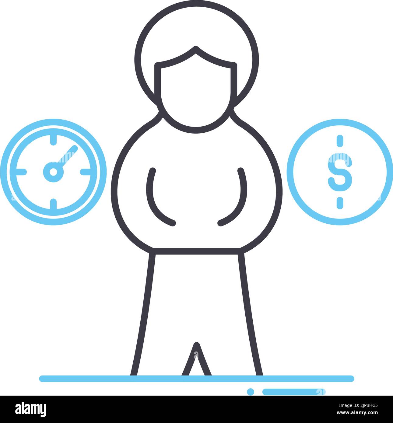 work balance line icon, outline symbol, vector illustration, concept sign Stock Vector Image ...