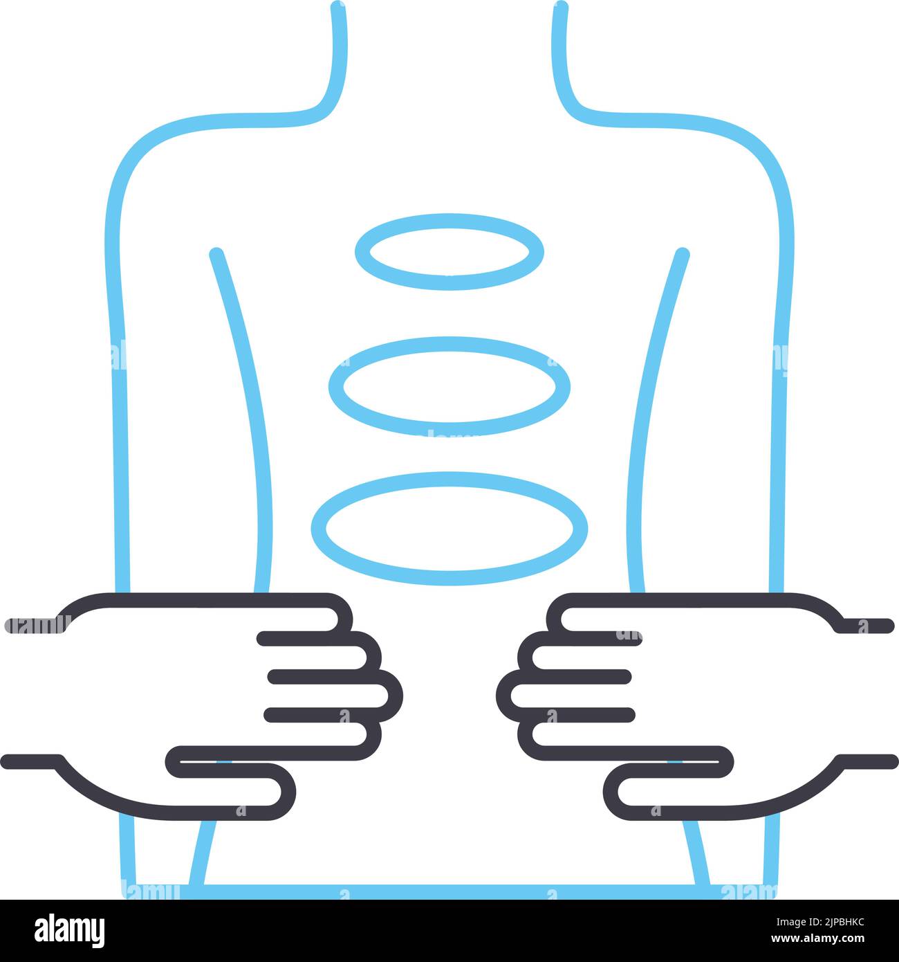 Hot Stones Massage Line Icon Outline Symbol Vector Illustration