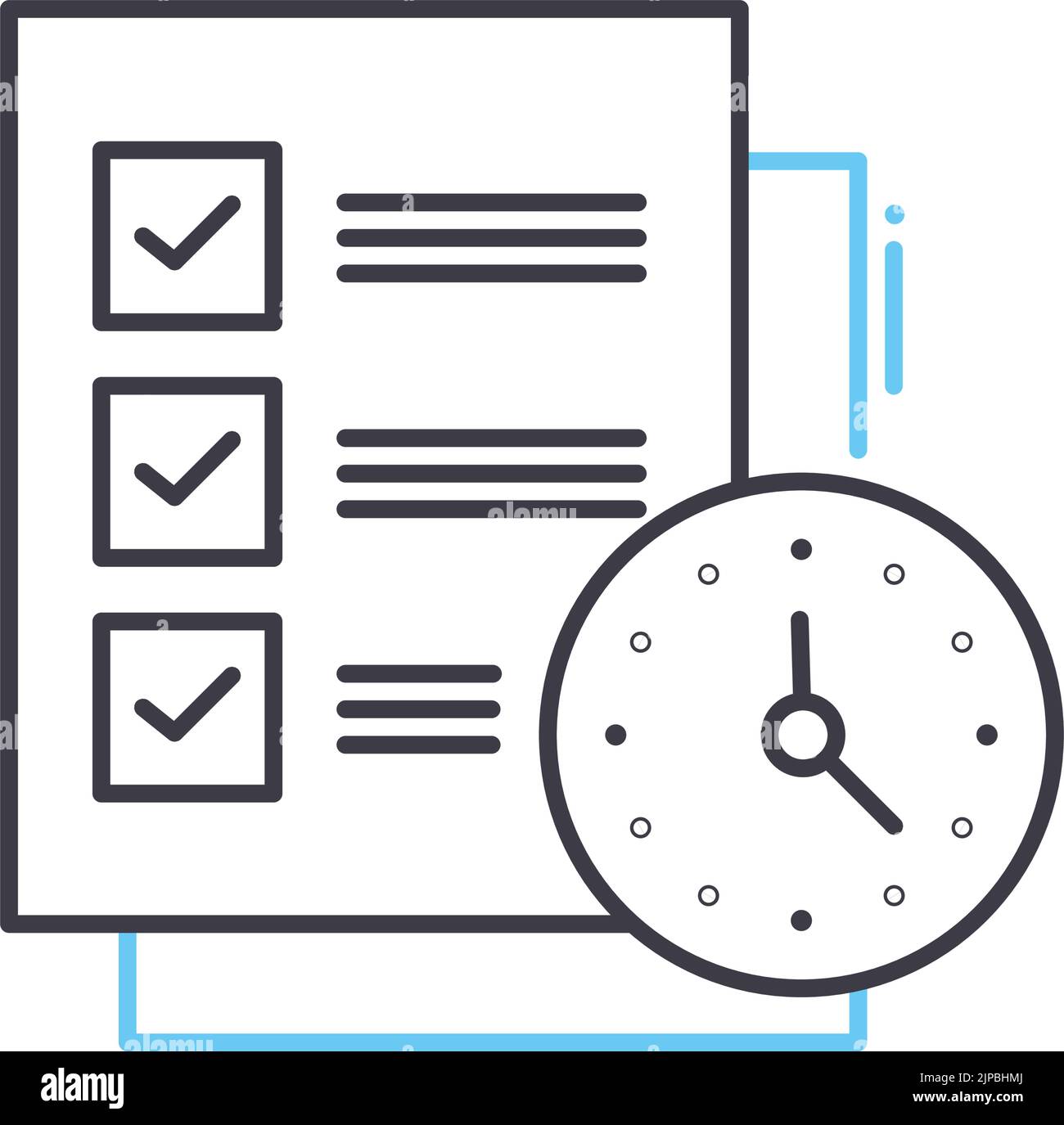 planning line icon, outline symbol, vector illustration, concept sign ...