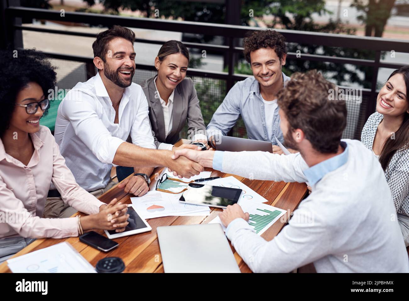 Lets take over the business world. two handsome young businessmen ...