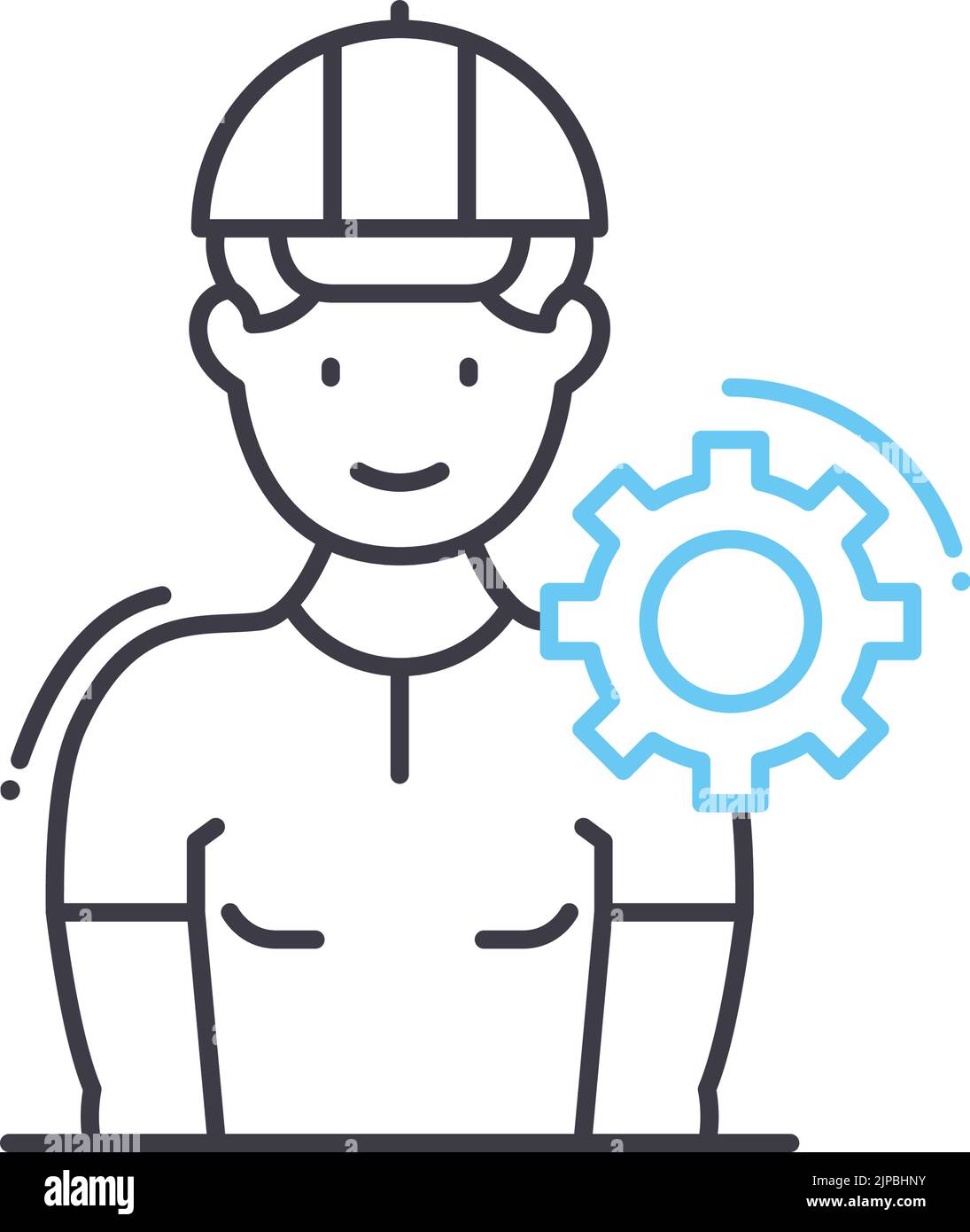 technician professional line icon, outline symbol, vector illustration ...