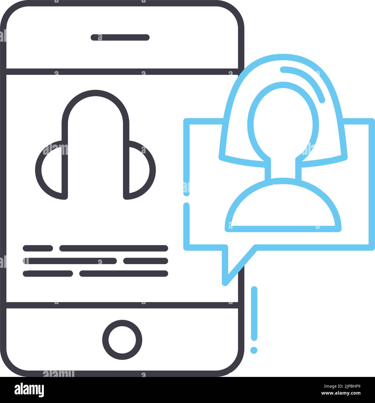 Mobile Service Line Icon Outline Symbol Vector Illustration Concept Sign Stock Vector Image