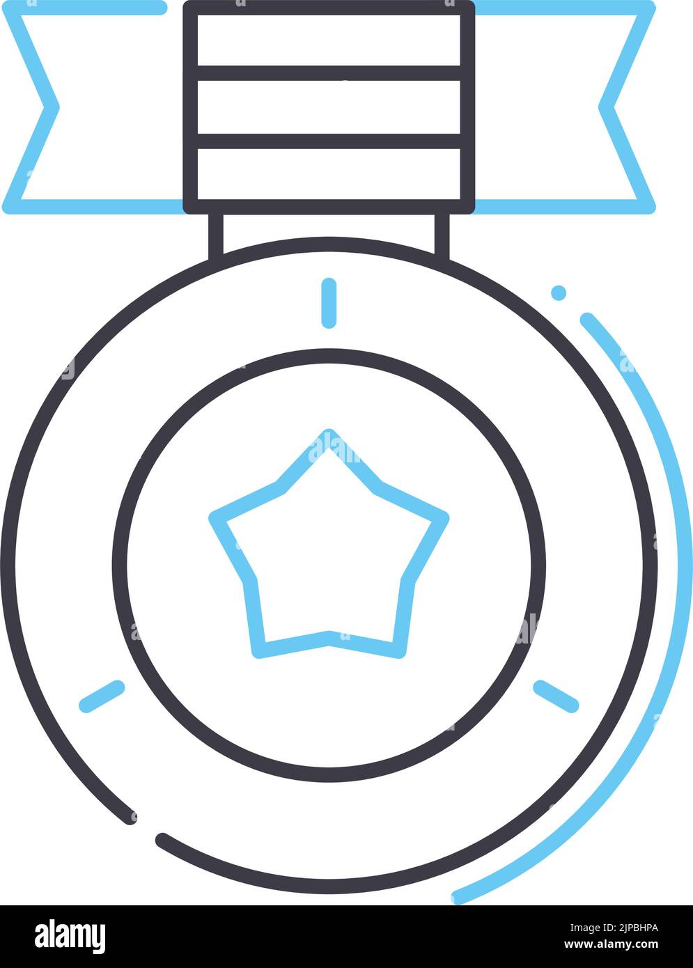 winner medal line icon, outline symbol, vector illustration, concept ...