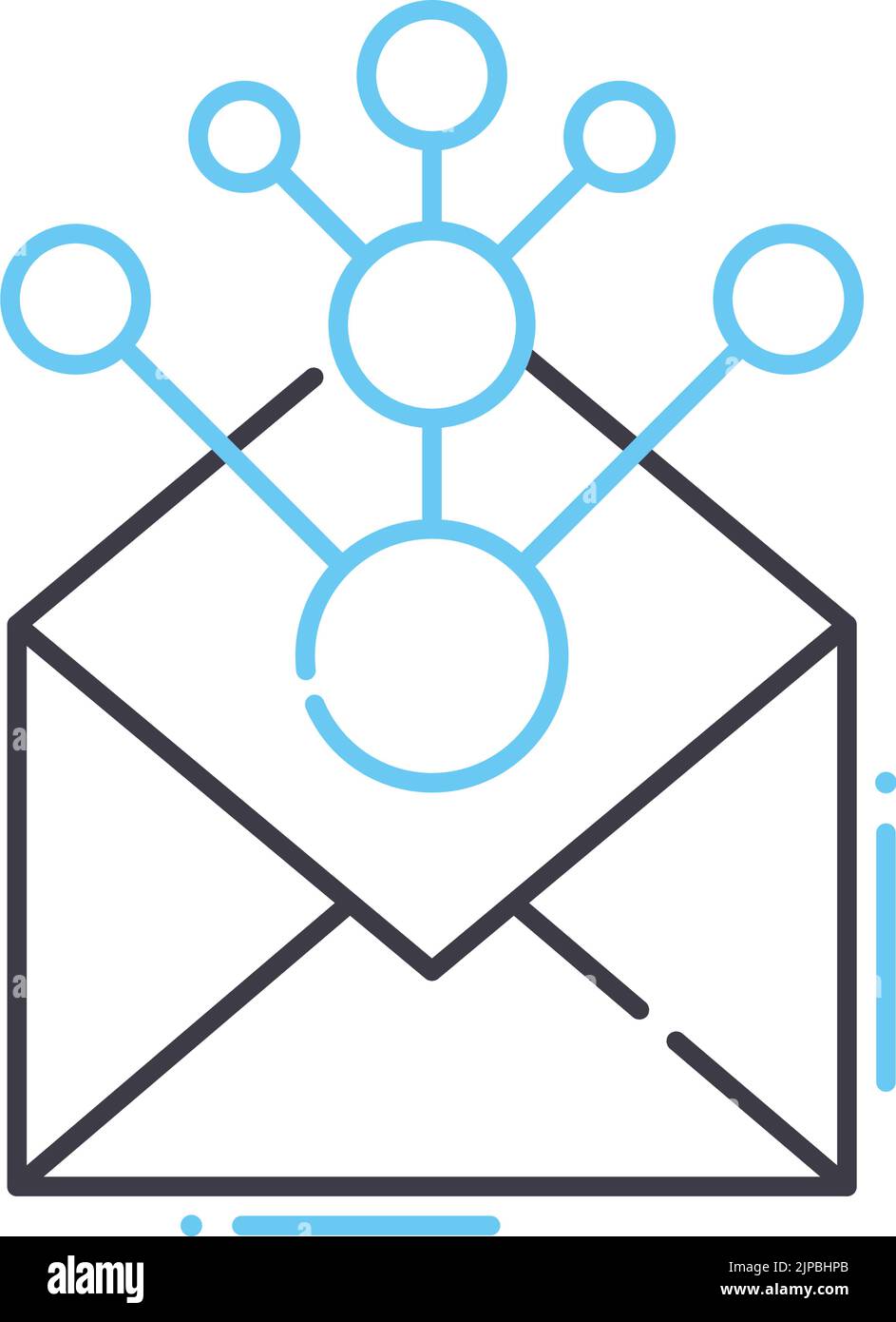 viral email marketing line icon, outline symbol, vector illustration ...