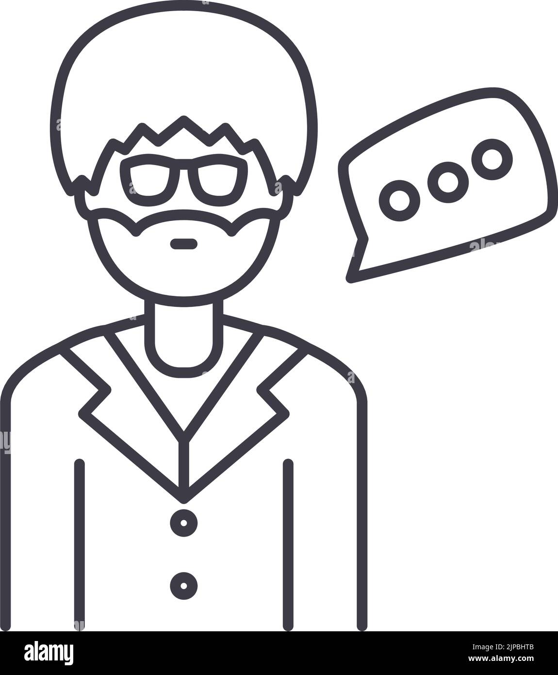 professor line icon, outline symbol, vector illustration, concept sign ...