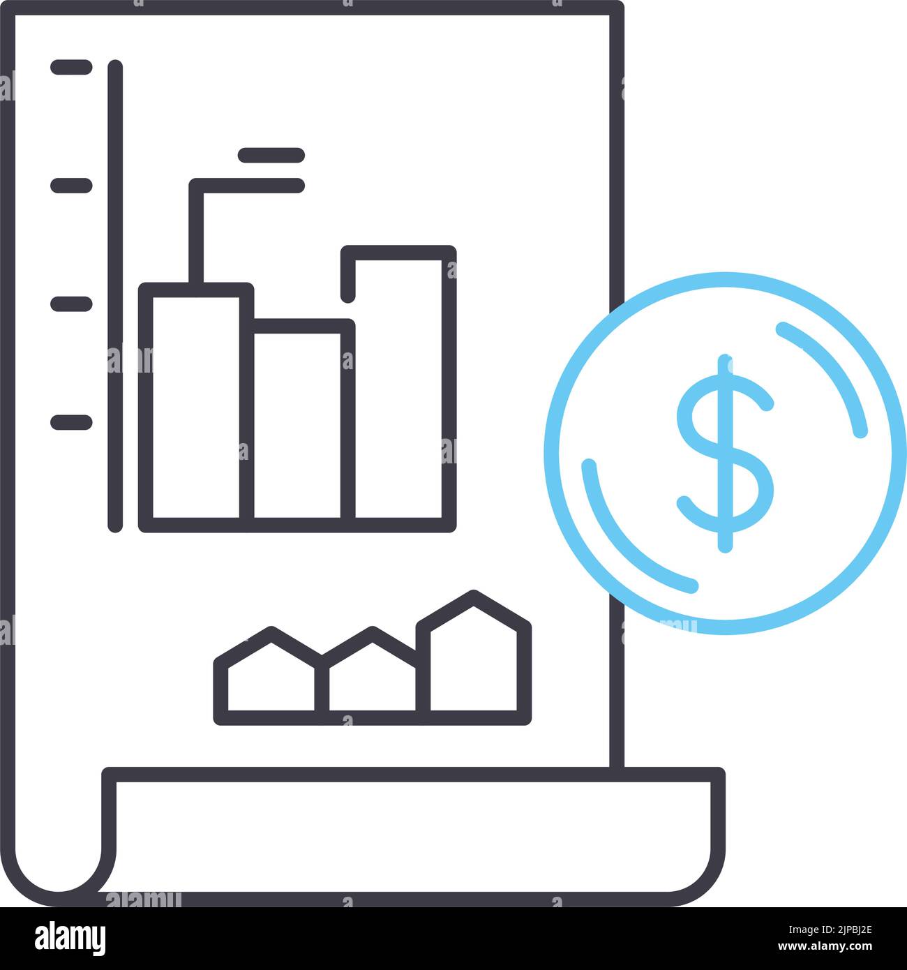 information line icon, outline symbol, vector illustration, concept ...