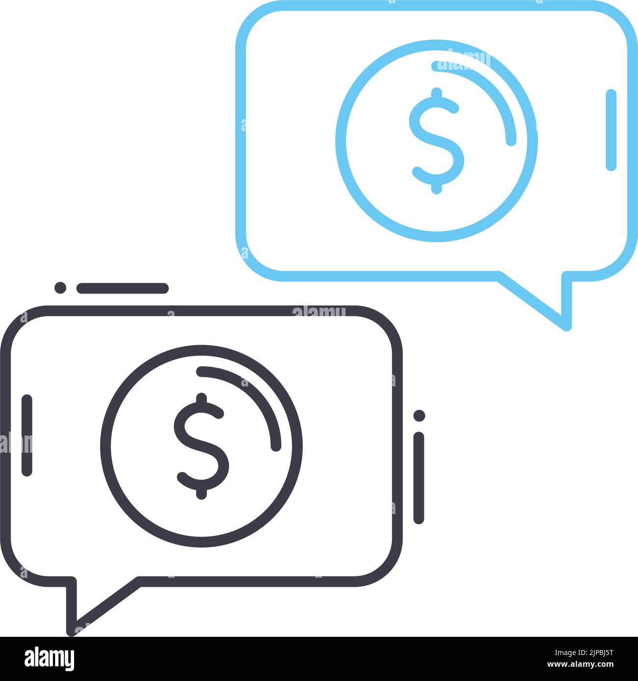 money talks line icon, outline symbol, vector illustration, concept ...