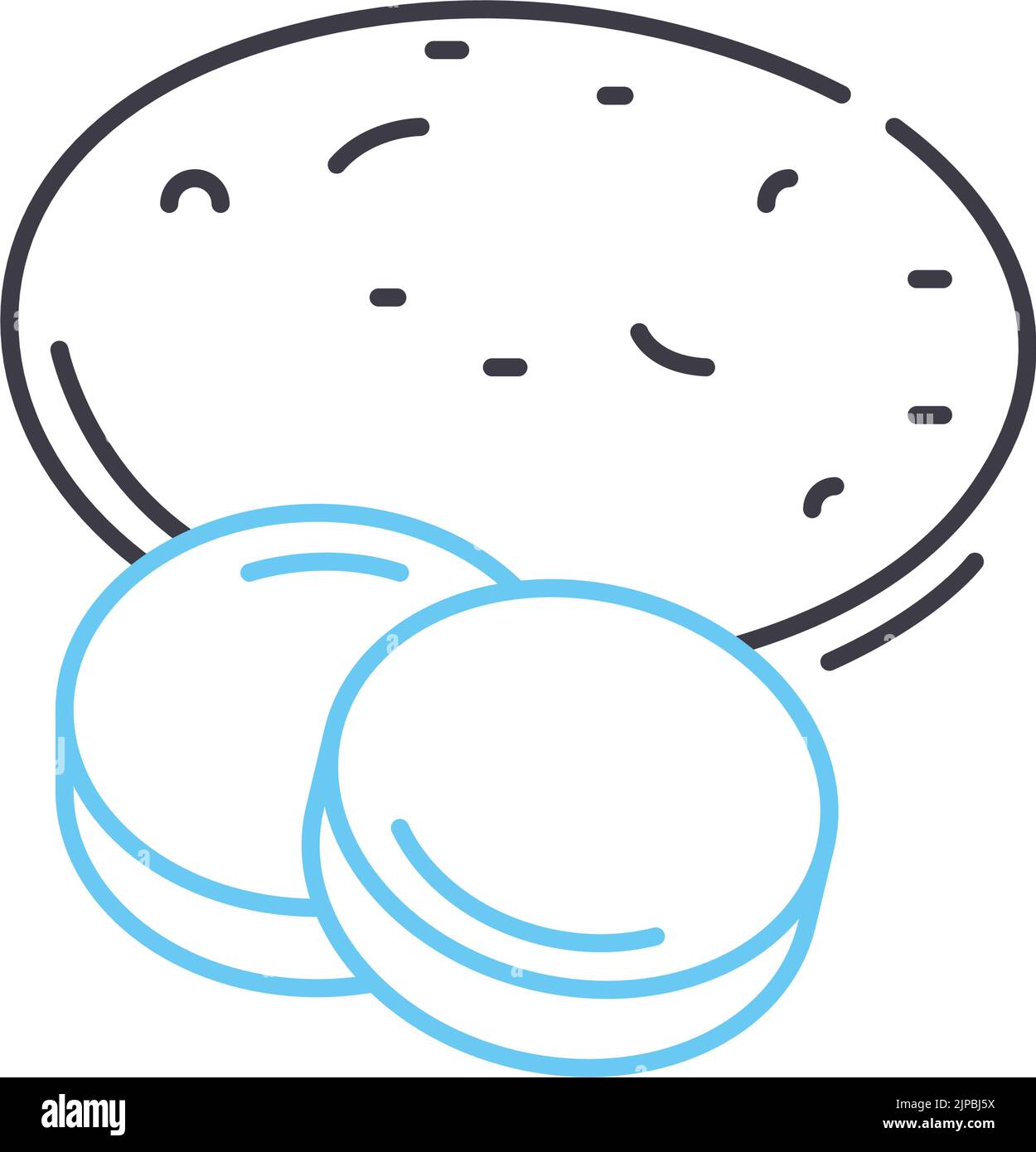 potato line icon, outline symbol, vector illustration, concept sign ...