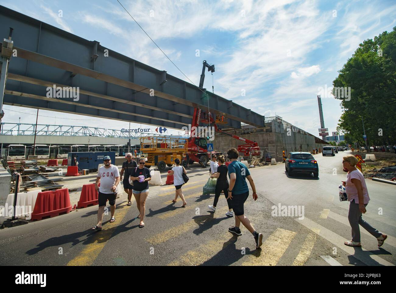 Bucharest, Romania - August 09, 2022: Construction site of the United ...