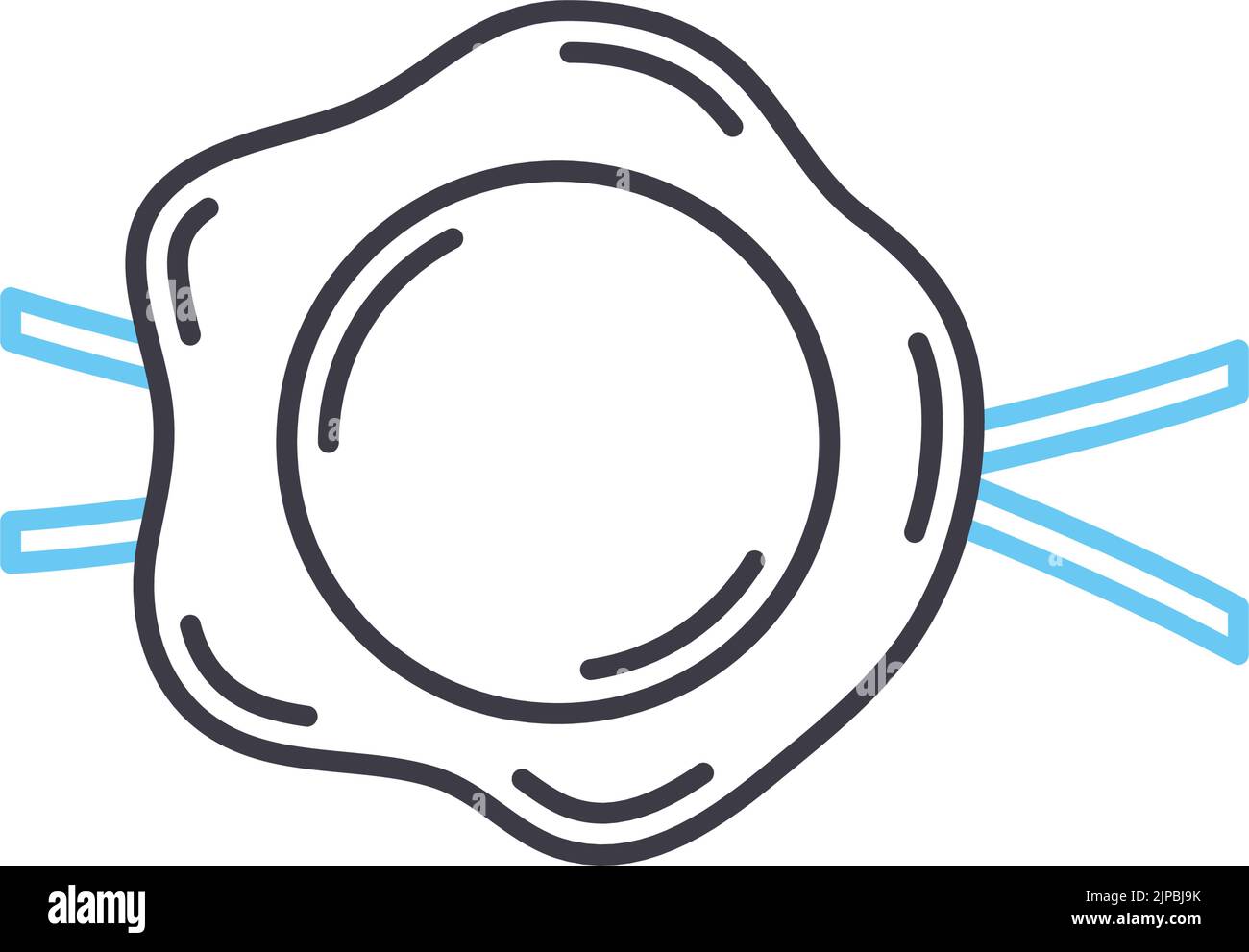 letter seal line icon, outline symbol, vector illustration, concept ...