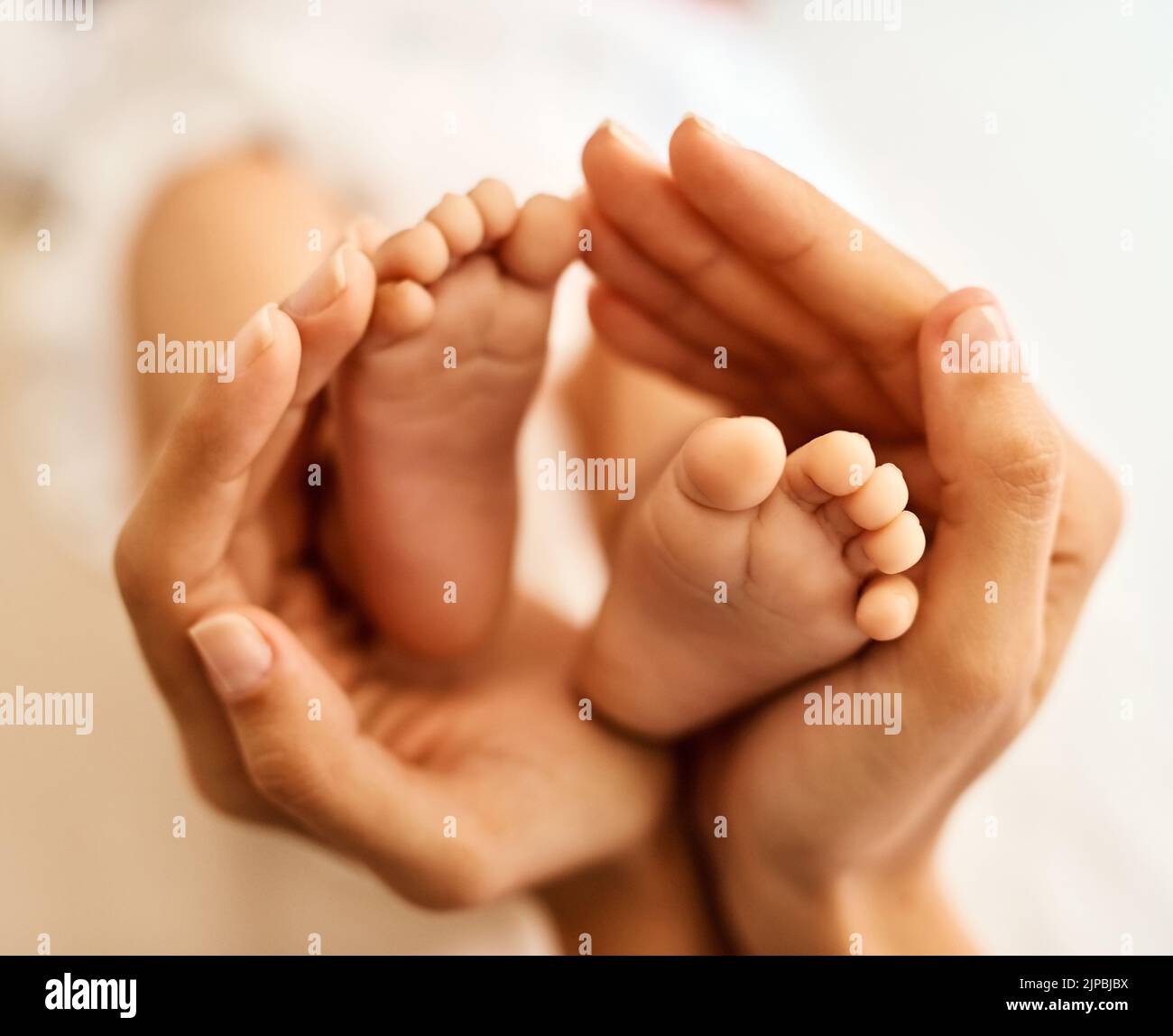 The tiny feet that made her life complete. a mother gently holding her ...