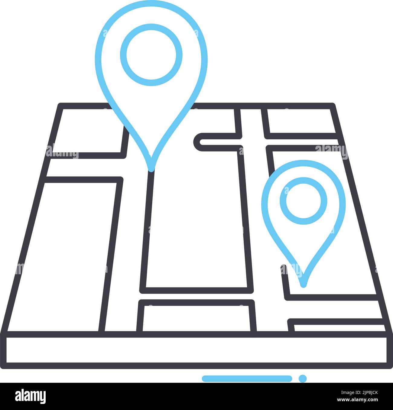map location line icon, outline symbol, vector illustration, concept sign Stock Vector Image ...