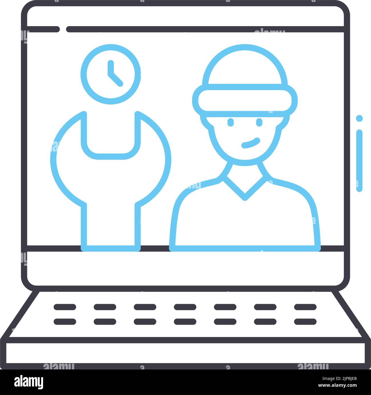 help desk line icon, outline symbol, vector illustration, concept sign ...