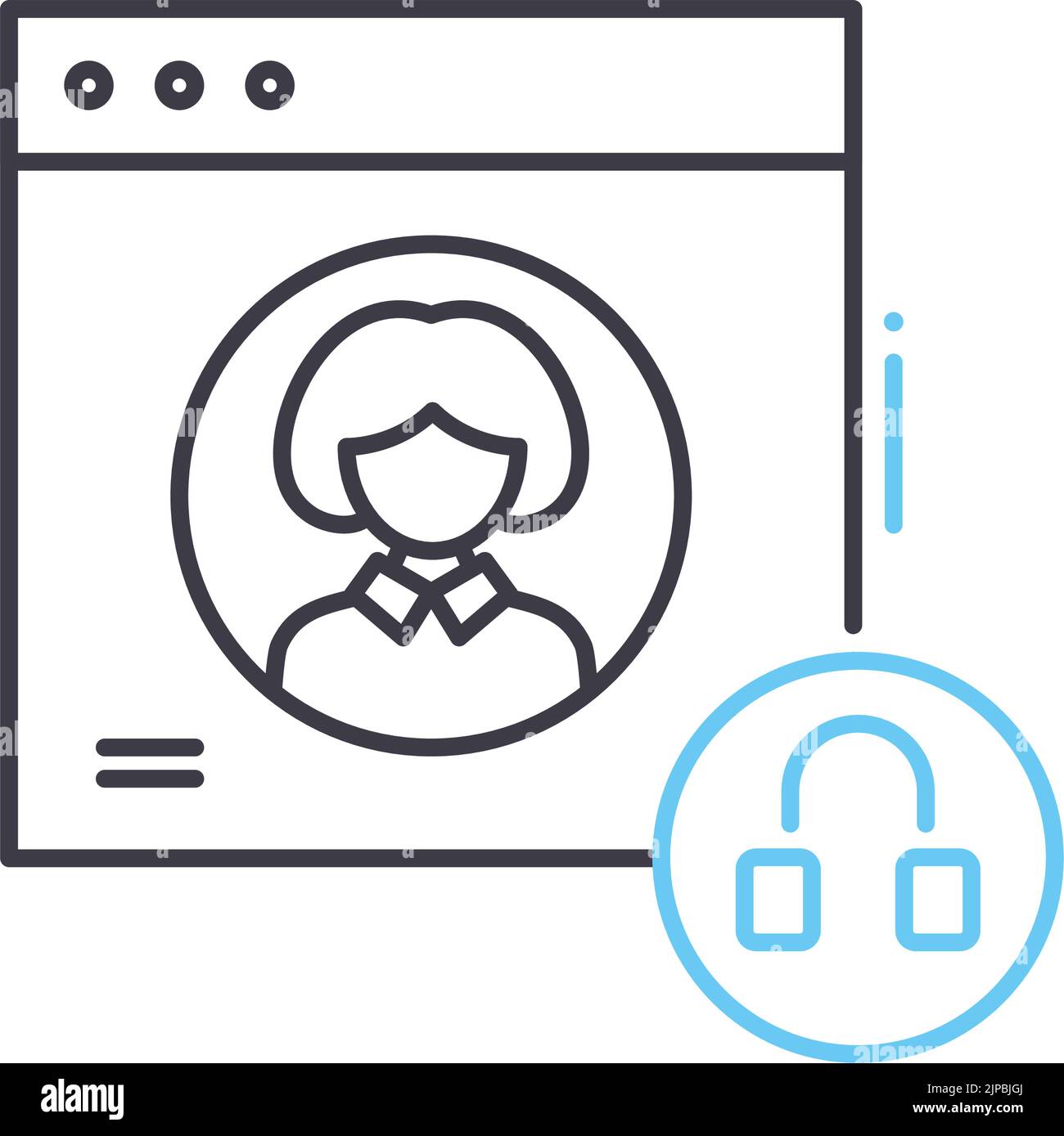 personalized support line icon, outline symbol, vector illustration ...