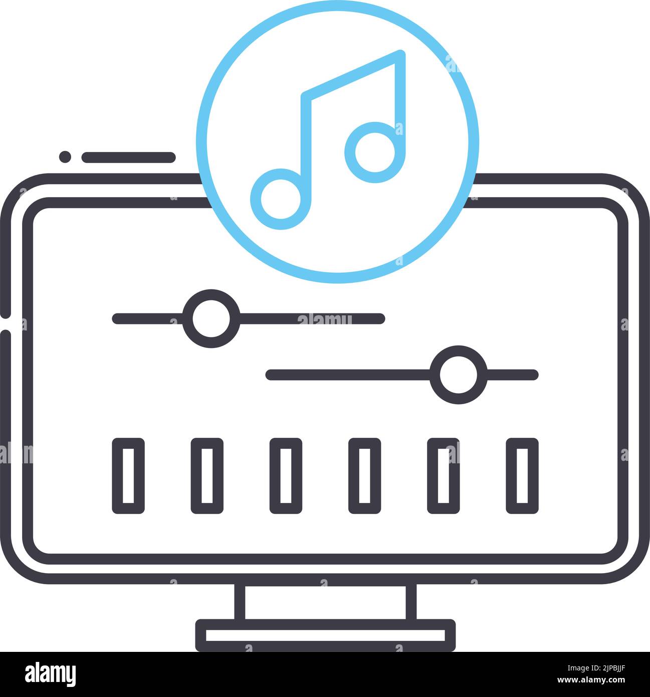 mixing line icon, outline symbol, vector illustration, concept sign ...