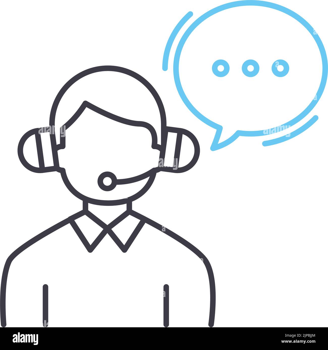 operator line icon, outline symbol, vector illustration, concept sign ...