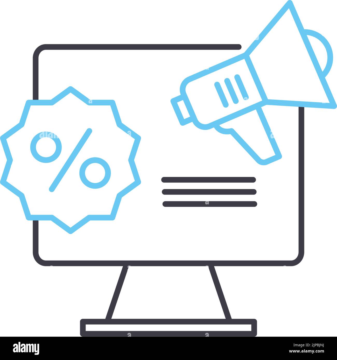 social promotion line icon, outline symbol, vector illustration ...