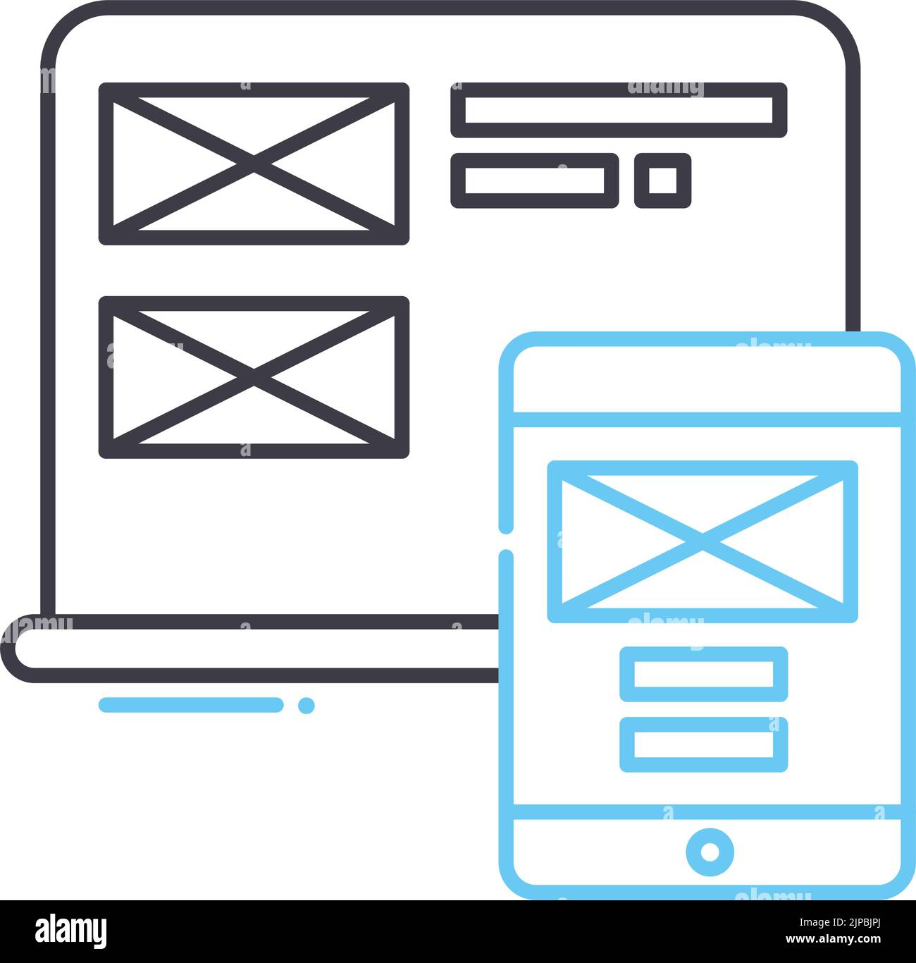 responsive design line icon, outline symbol, vector illustration ... responsive design line icon, outline symbol, vector illustration ...