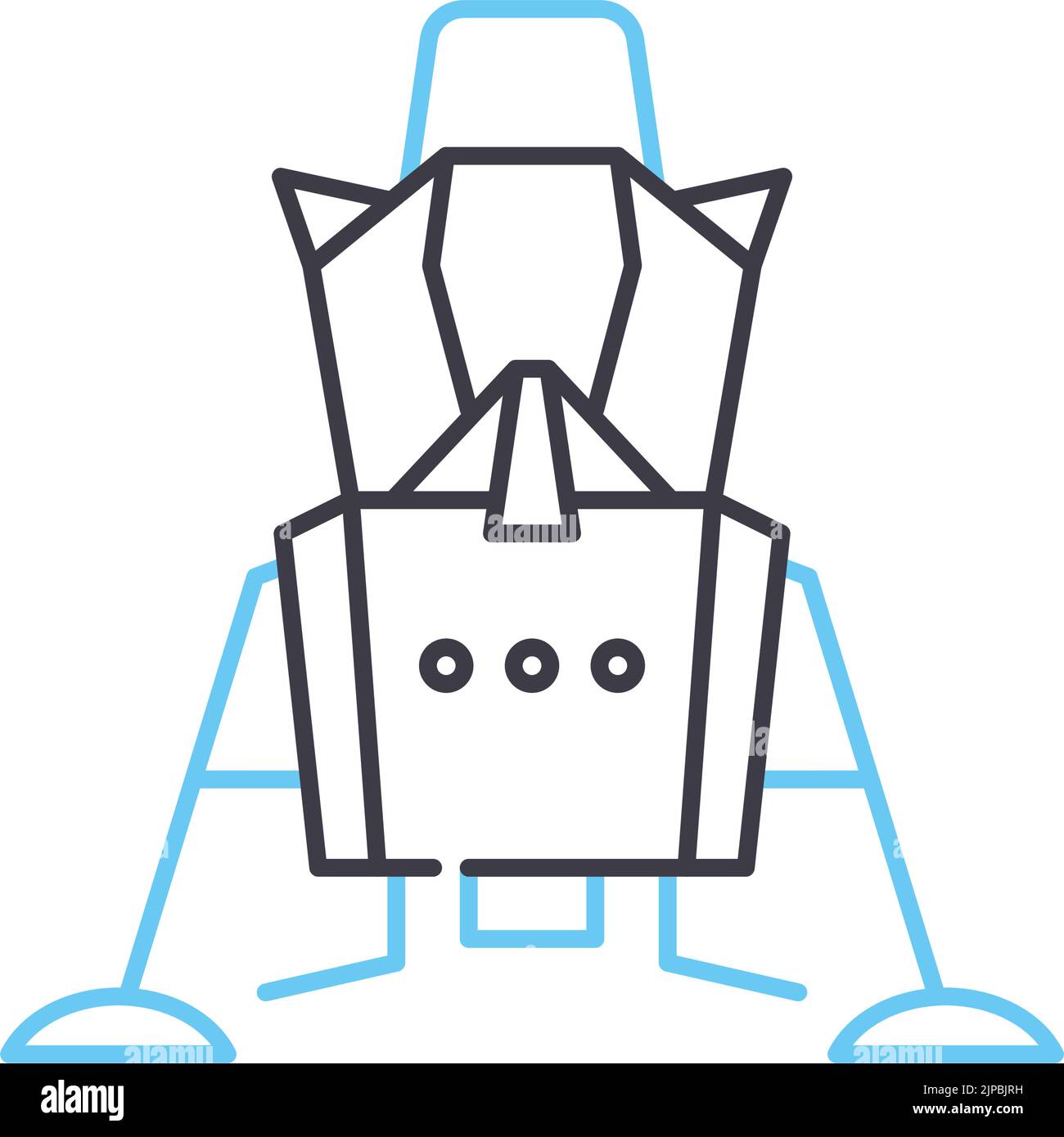 space module line icon, outline symbol, vector illustration, concept ...