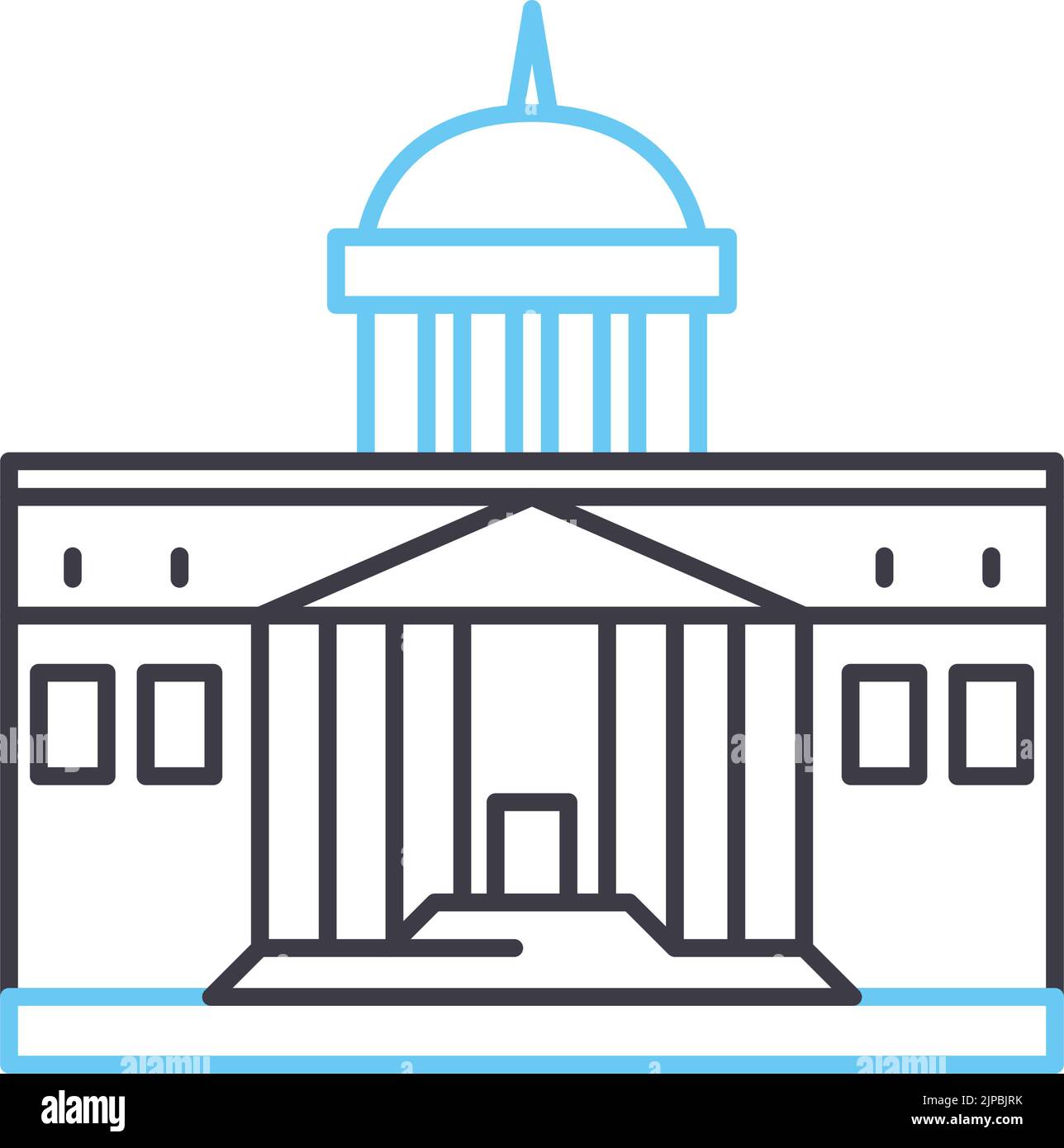government building line icon, outline symbol, vector illustration ... government building line icon, outline symbol, vector illustration ...