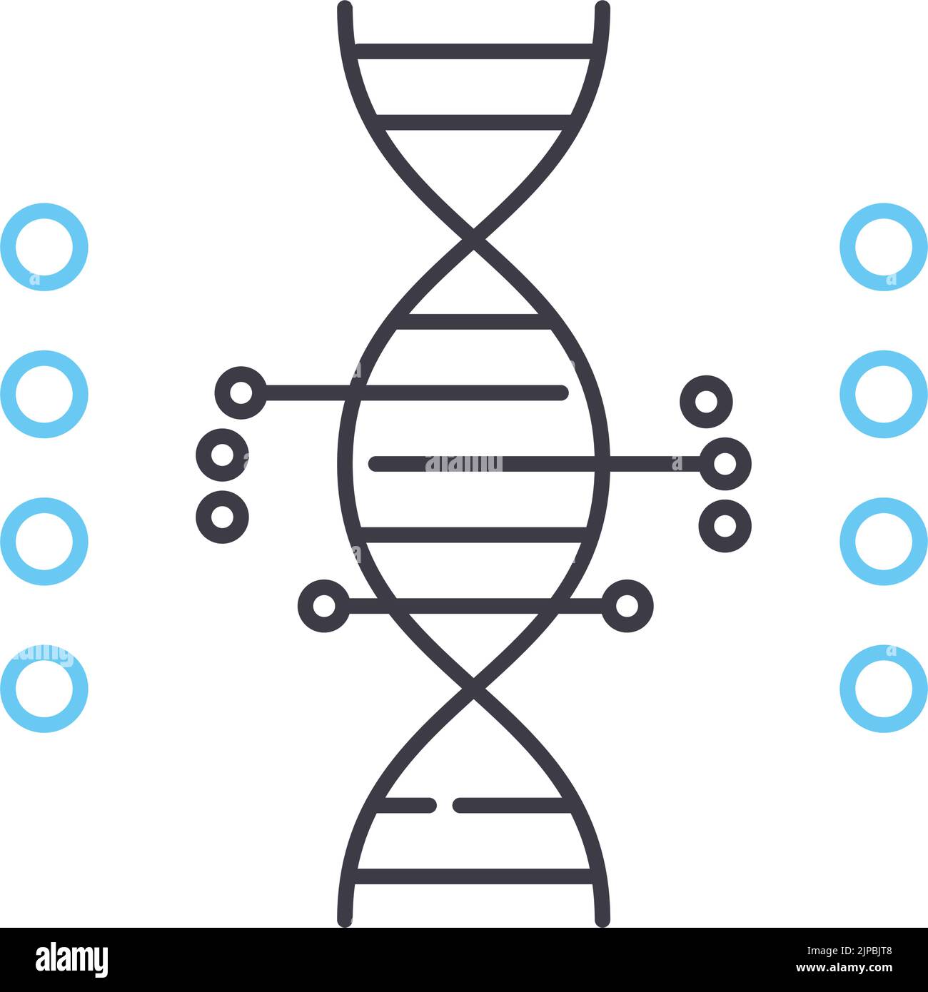 genetic engineering line icon, outline symbol, vector illustration ...