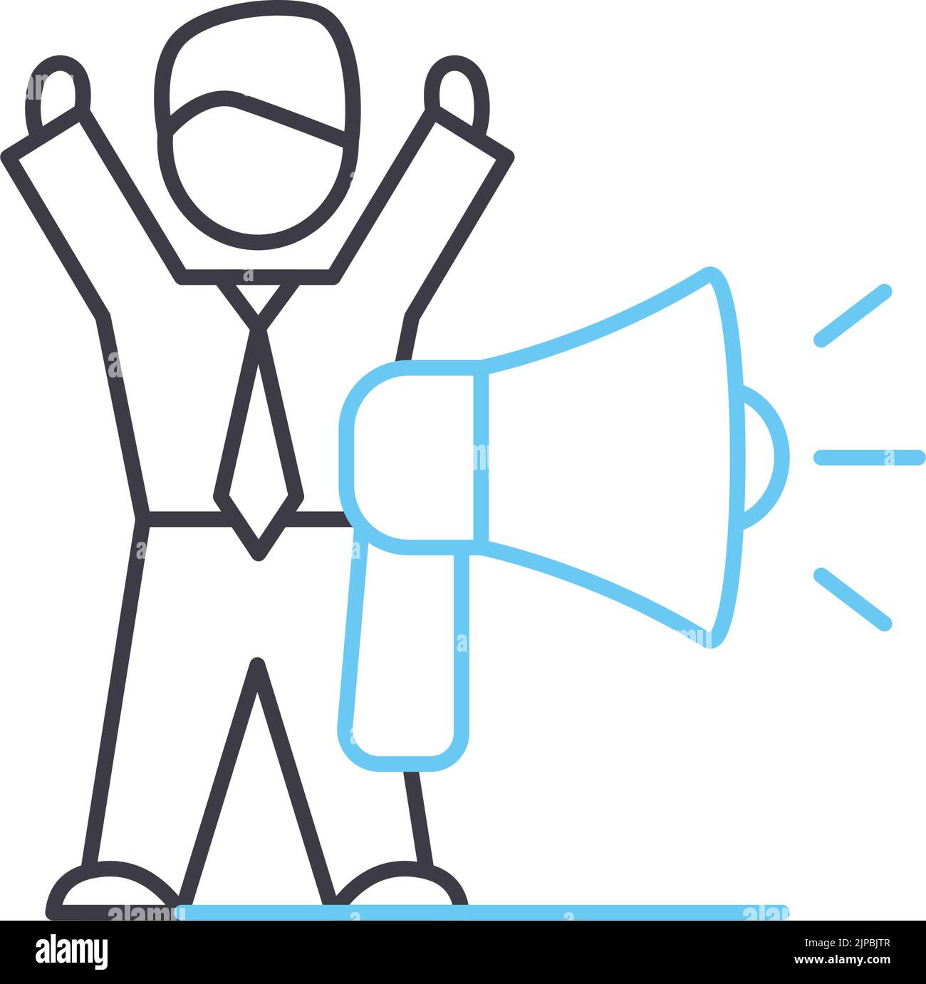 promoter line icon, outline symbol, vector illustration, concept sign ...