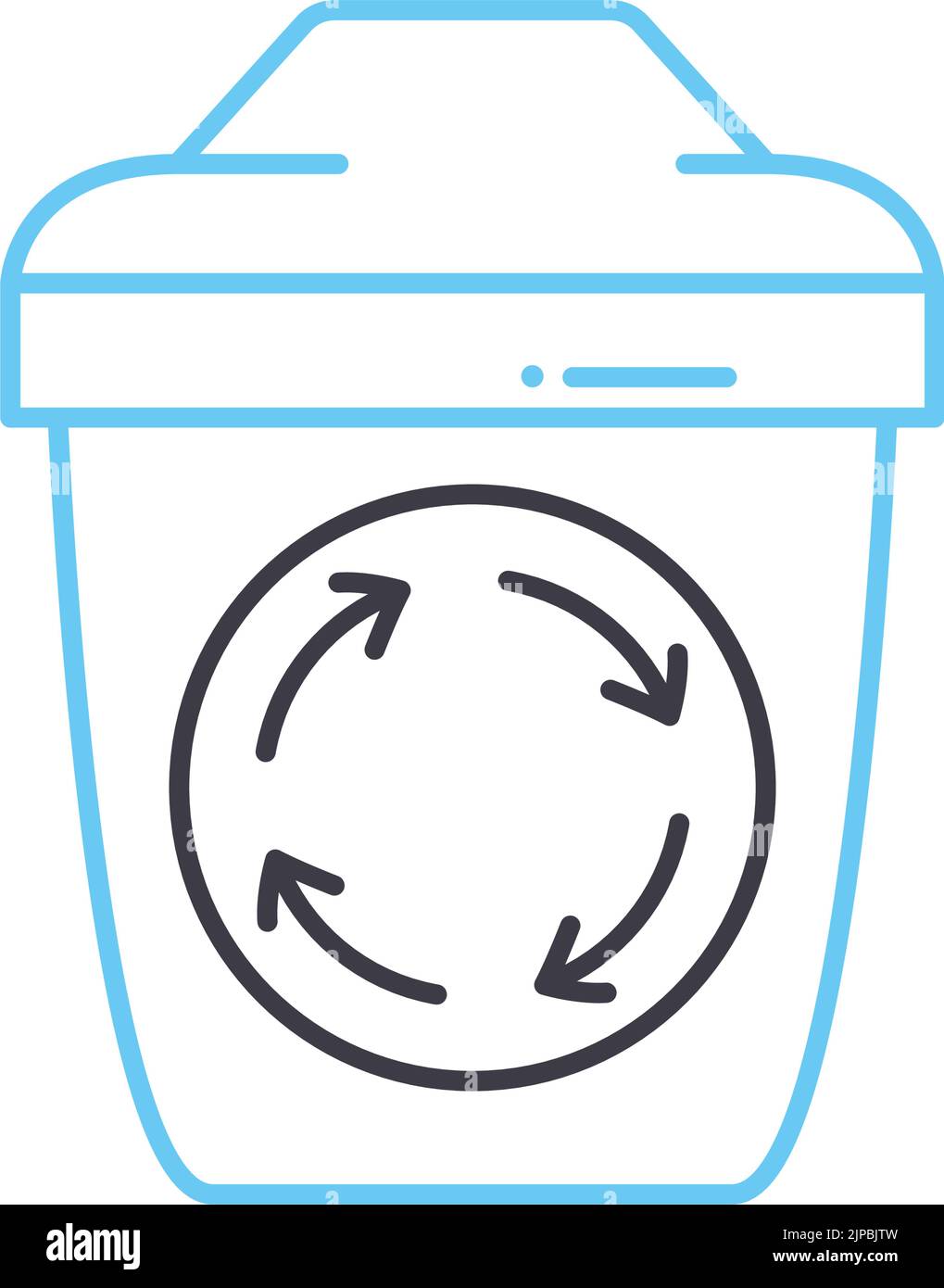 recycle bin line icon, outline symbol, vector illustration, concept ...