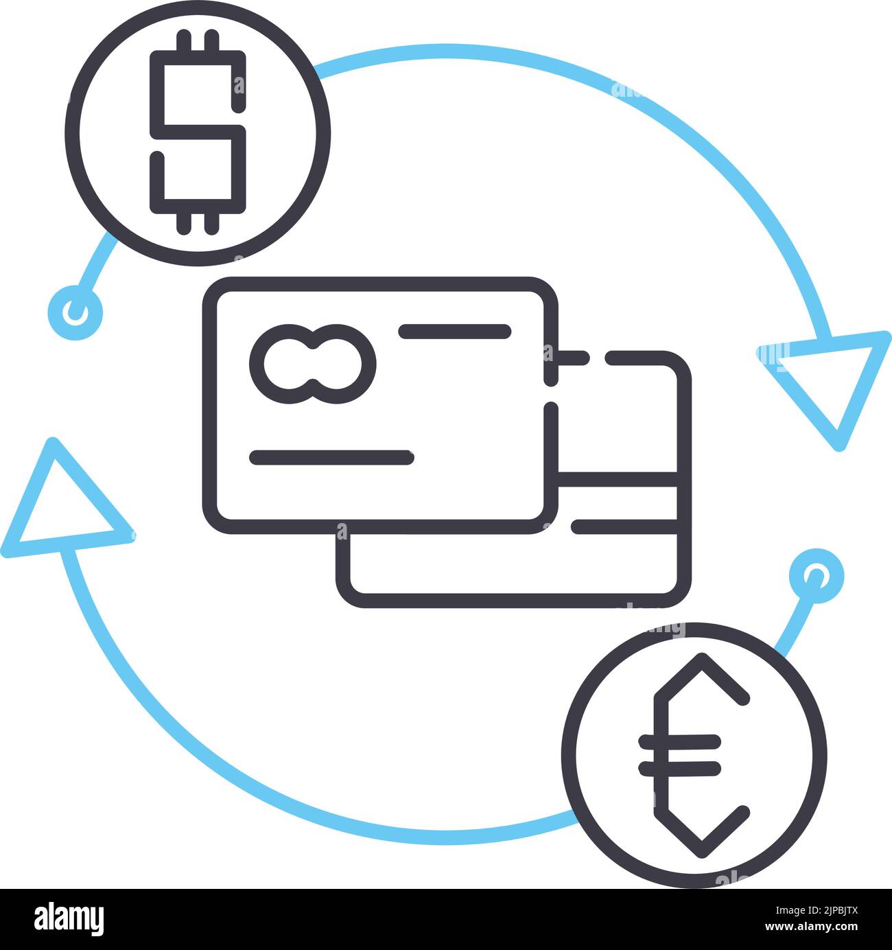 mobile currency exchange line icon, outline symbol, vector illustration ...
