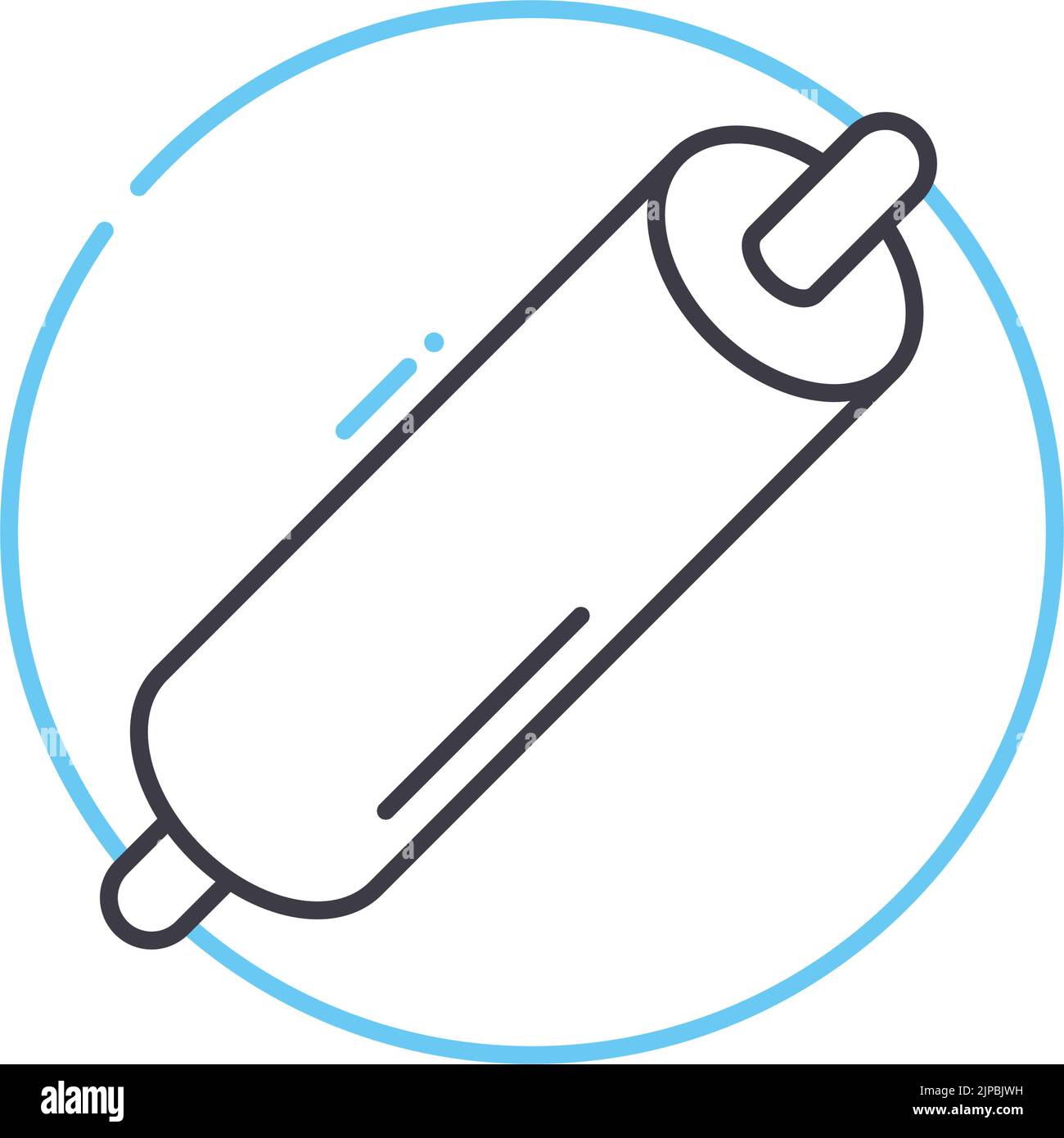 rolling pin line icon, outline symbol, vector illustration, concept ...
