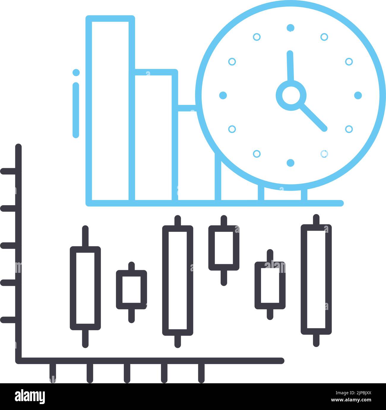 stock exchange line icon, outline symbol, vector illustration, concept ...