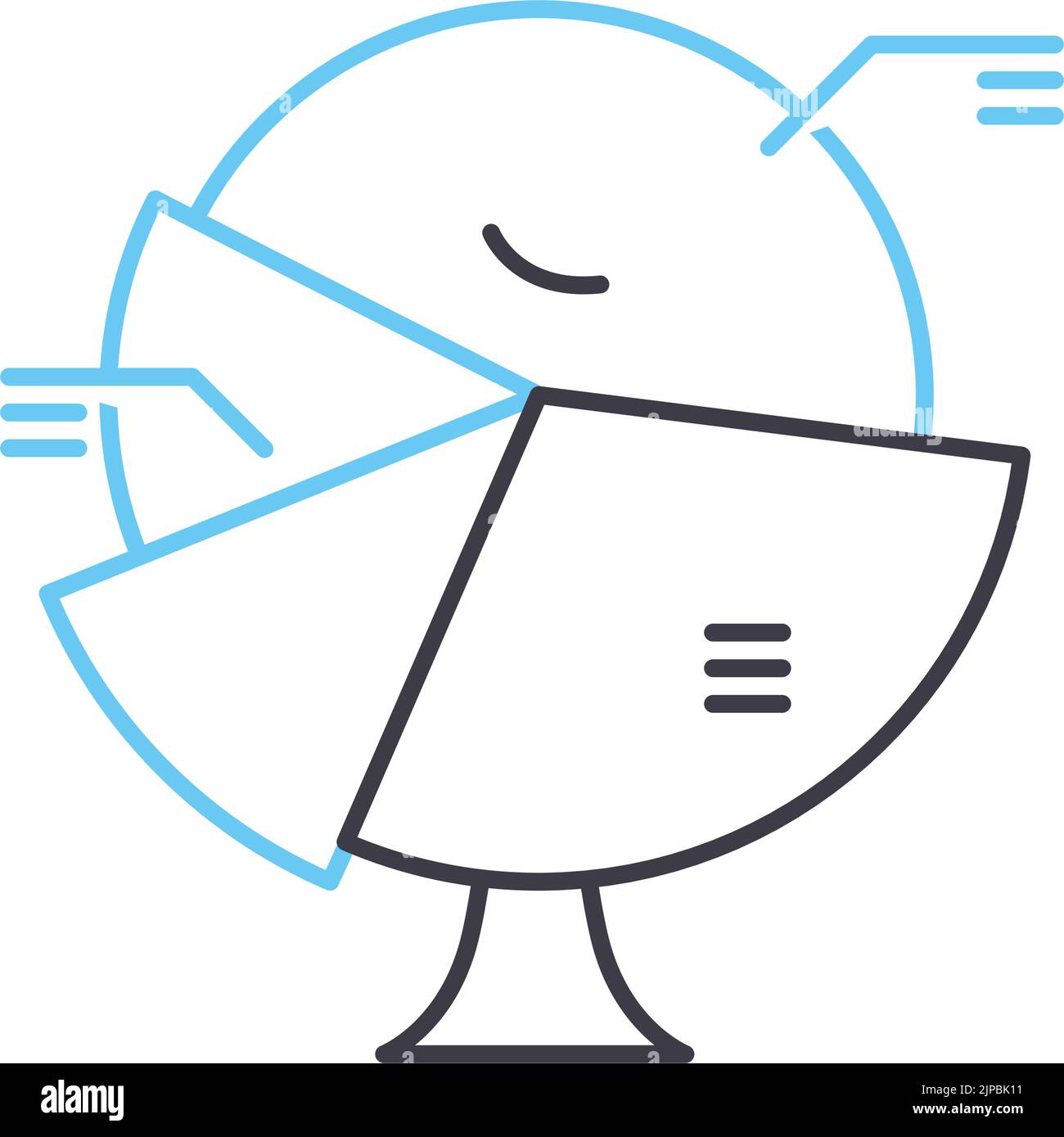 market share line icon, outline symbol, vector illustration, concept ...