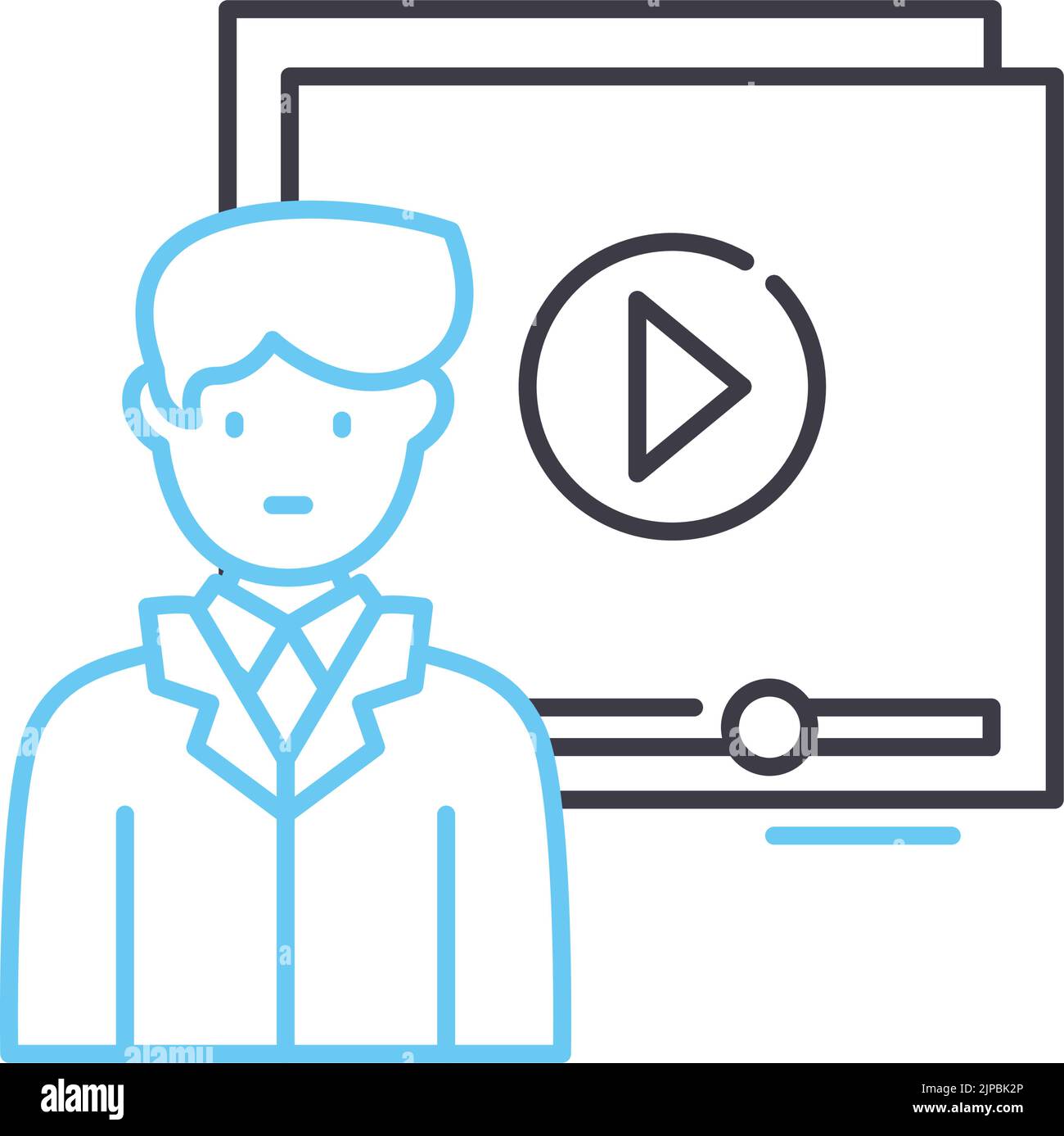 Video blogging thin line Cut Out Stock Images & Pictures - Alamy