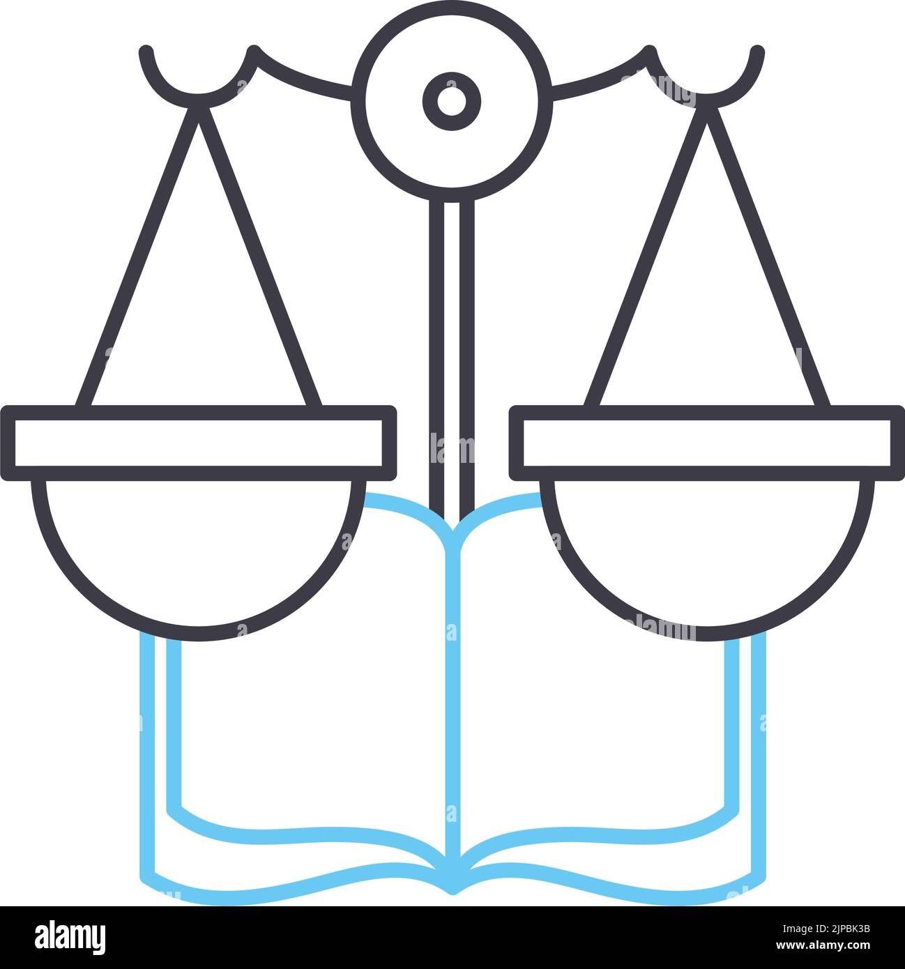 right to a fair trial line icon, outline symbol, vector illustration ...