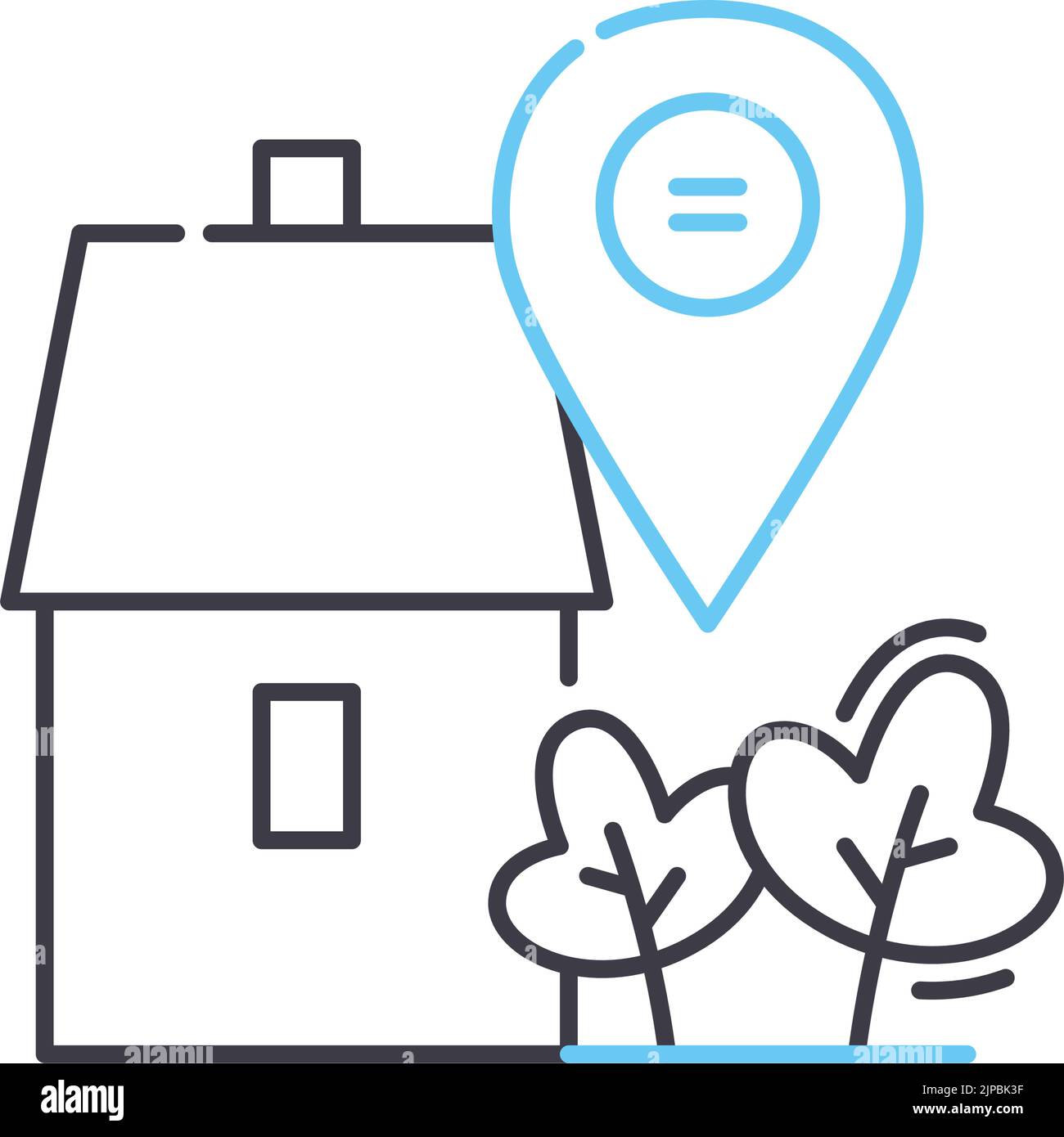 home position line icon, outline symbol, vector illustration, concept ...