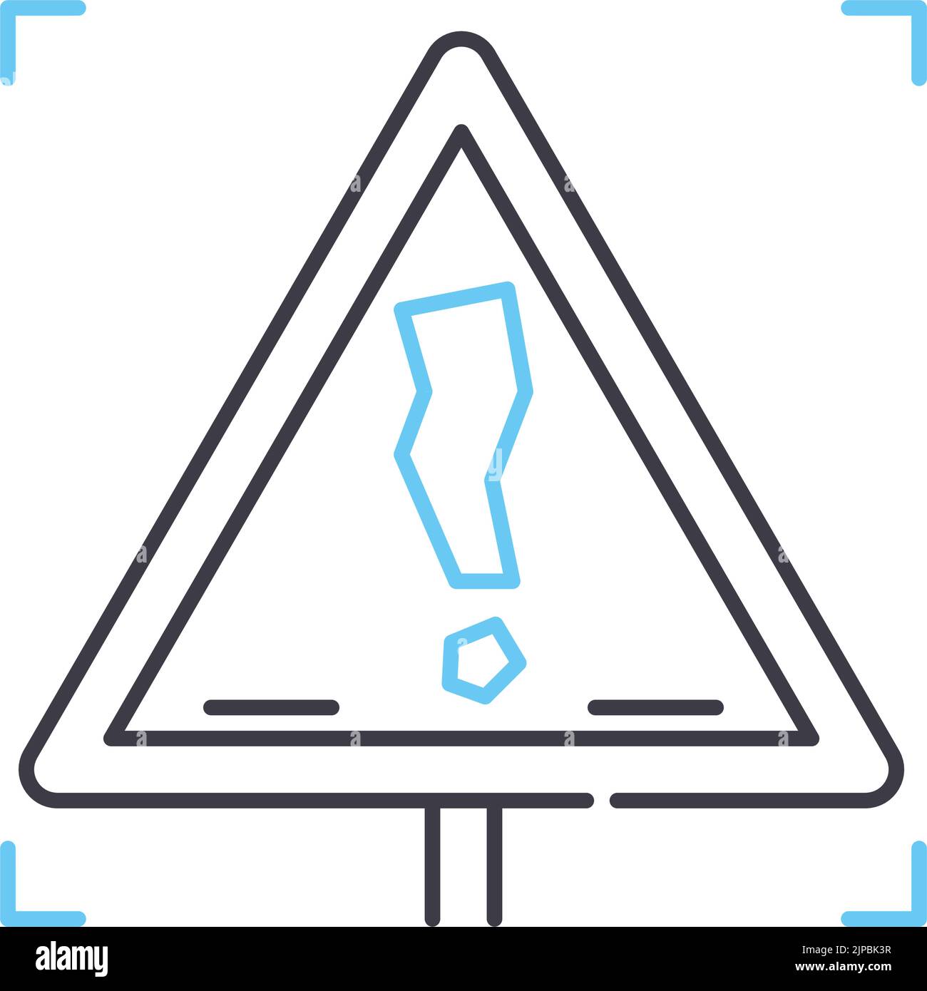 warning sign line icon, outline symbol, vector illustration, concept ...