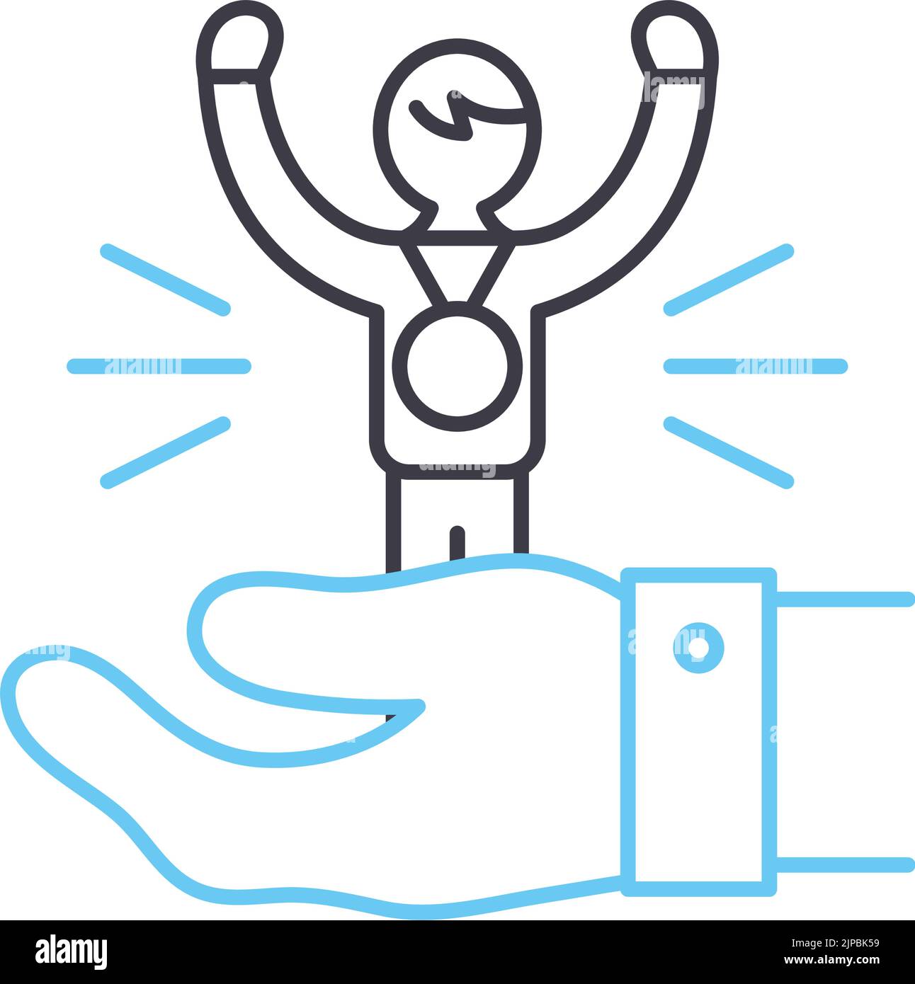 helping line icon, outline symbol, vector illustration, concept sign ...