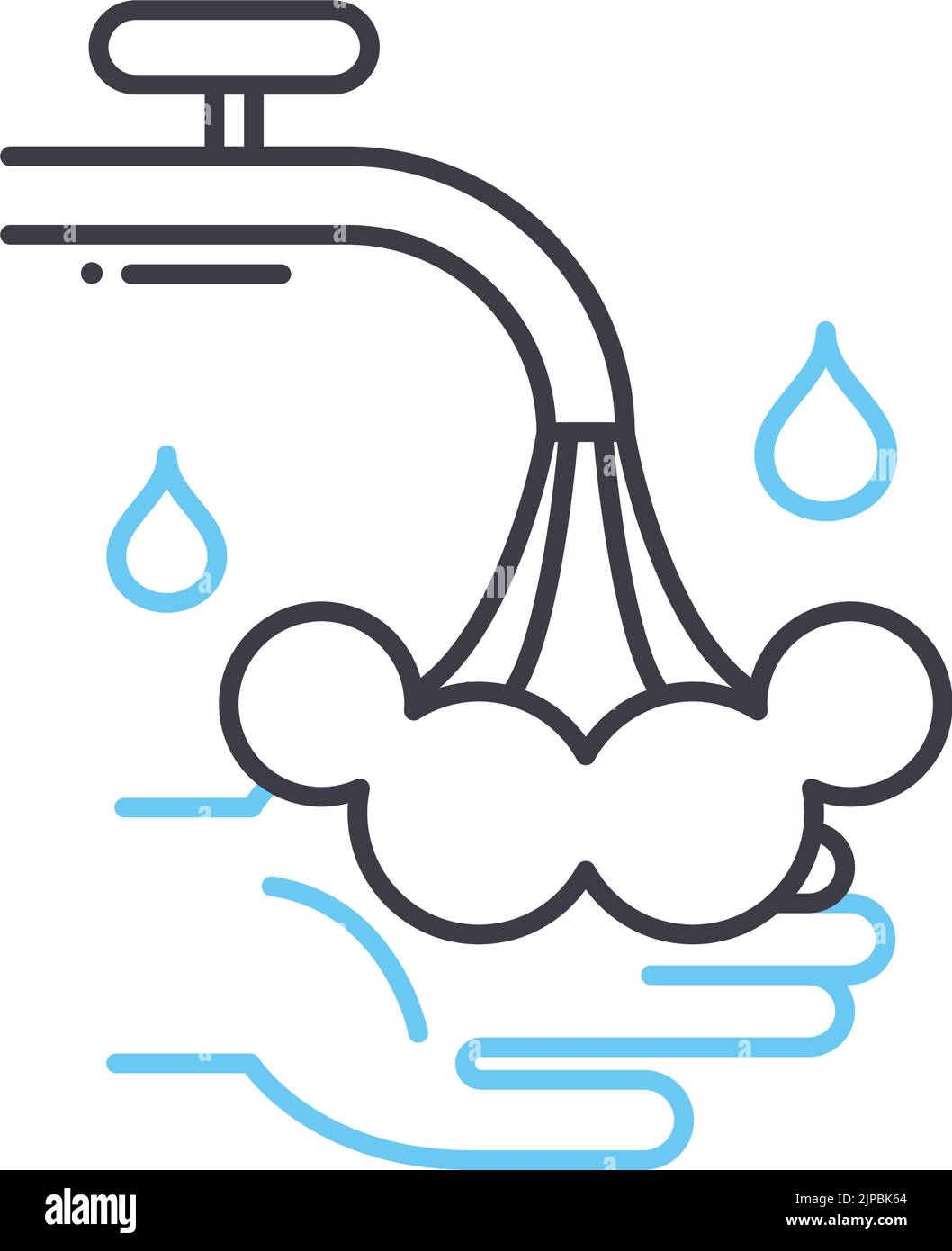 washing hands line icon, outline symbol, vector illustration, concept ...