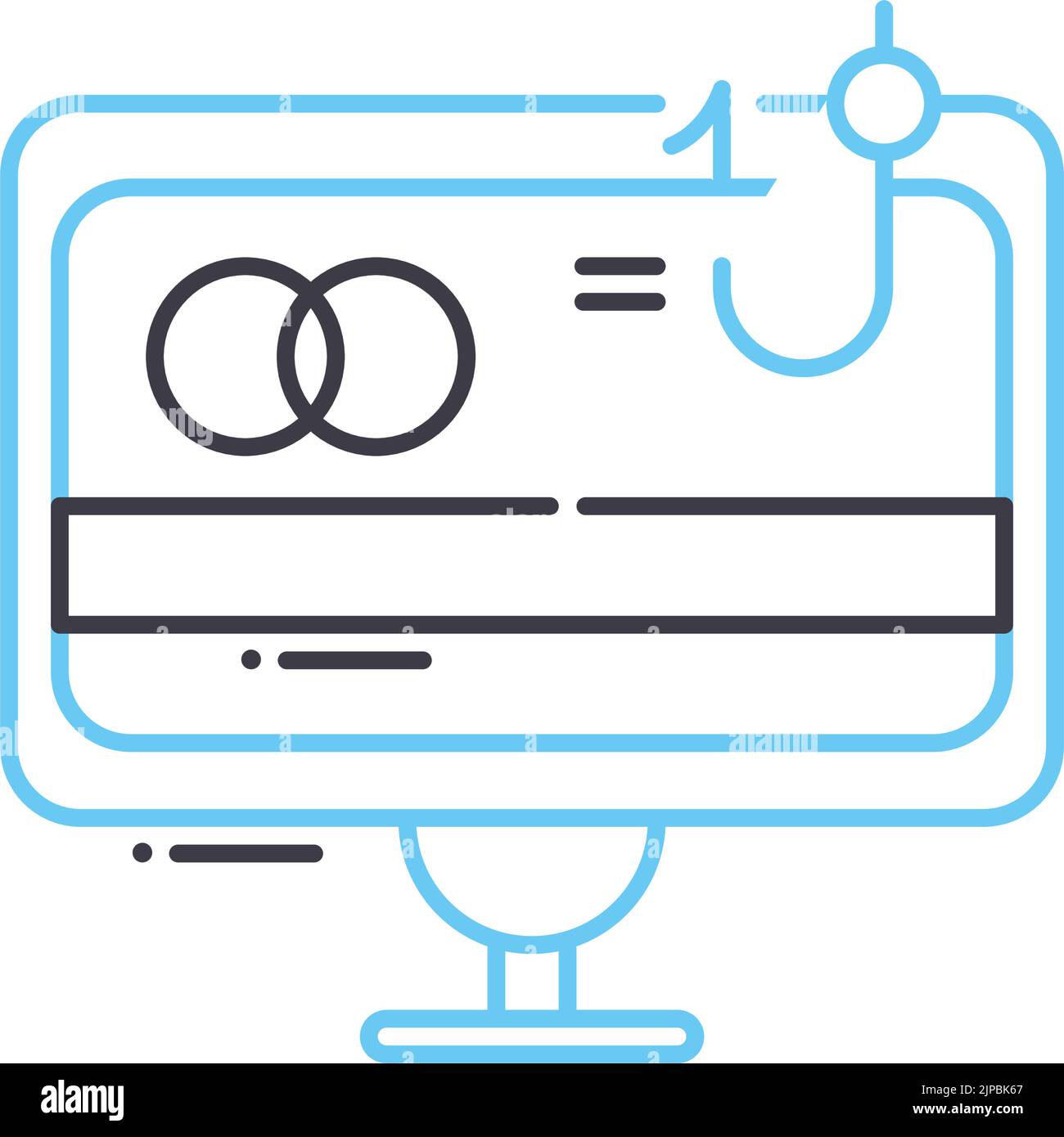 phishing line icon, outline symbol, vector illustration, concept sign ...